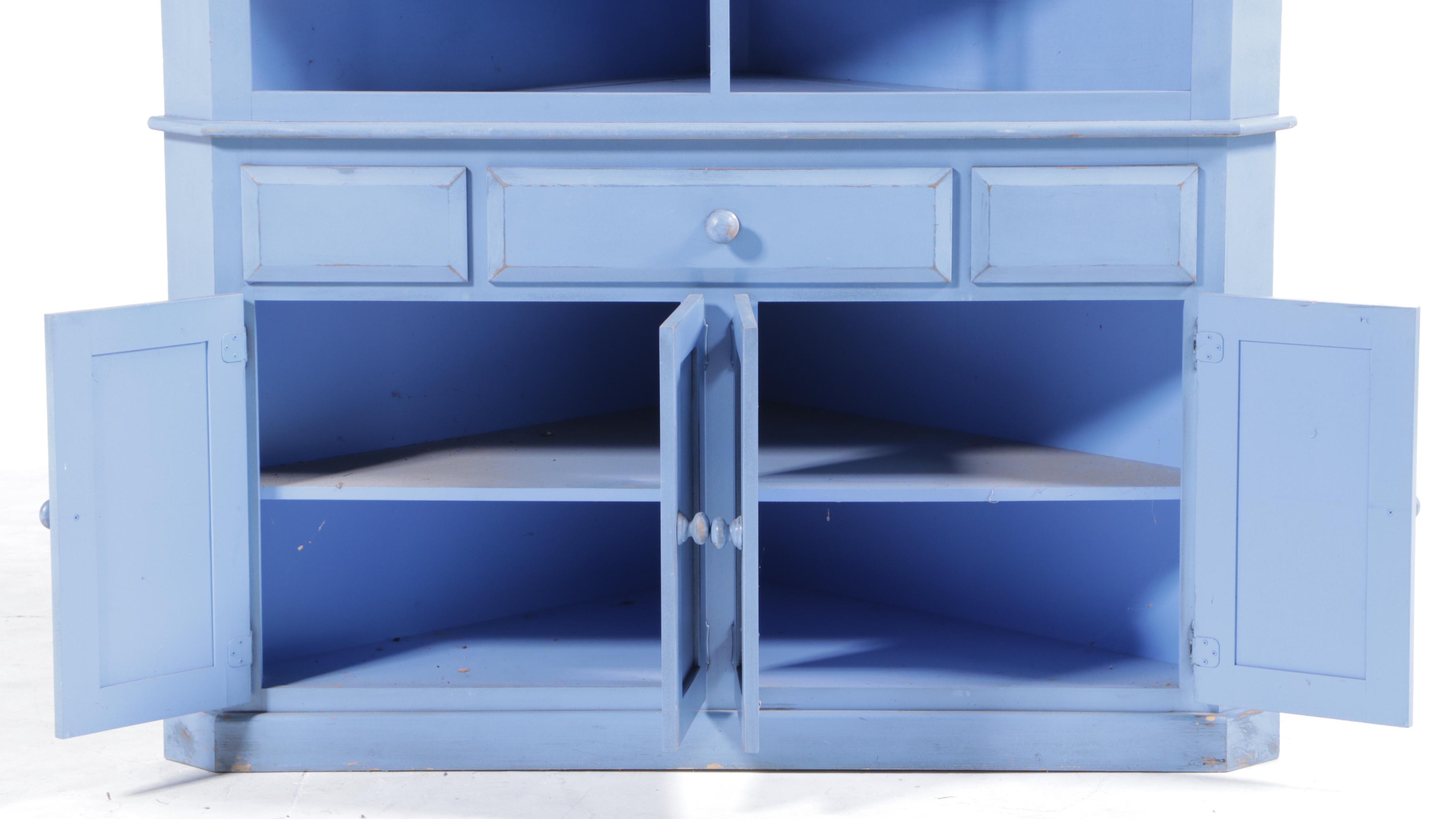 Large Alicia Stanley & Company Ltd. Federal Style Blue-Painted Corner ...
