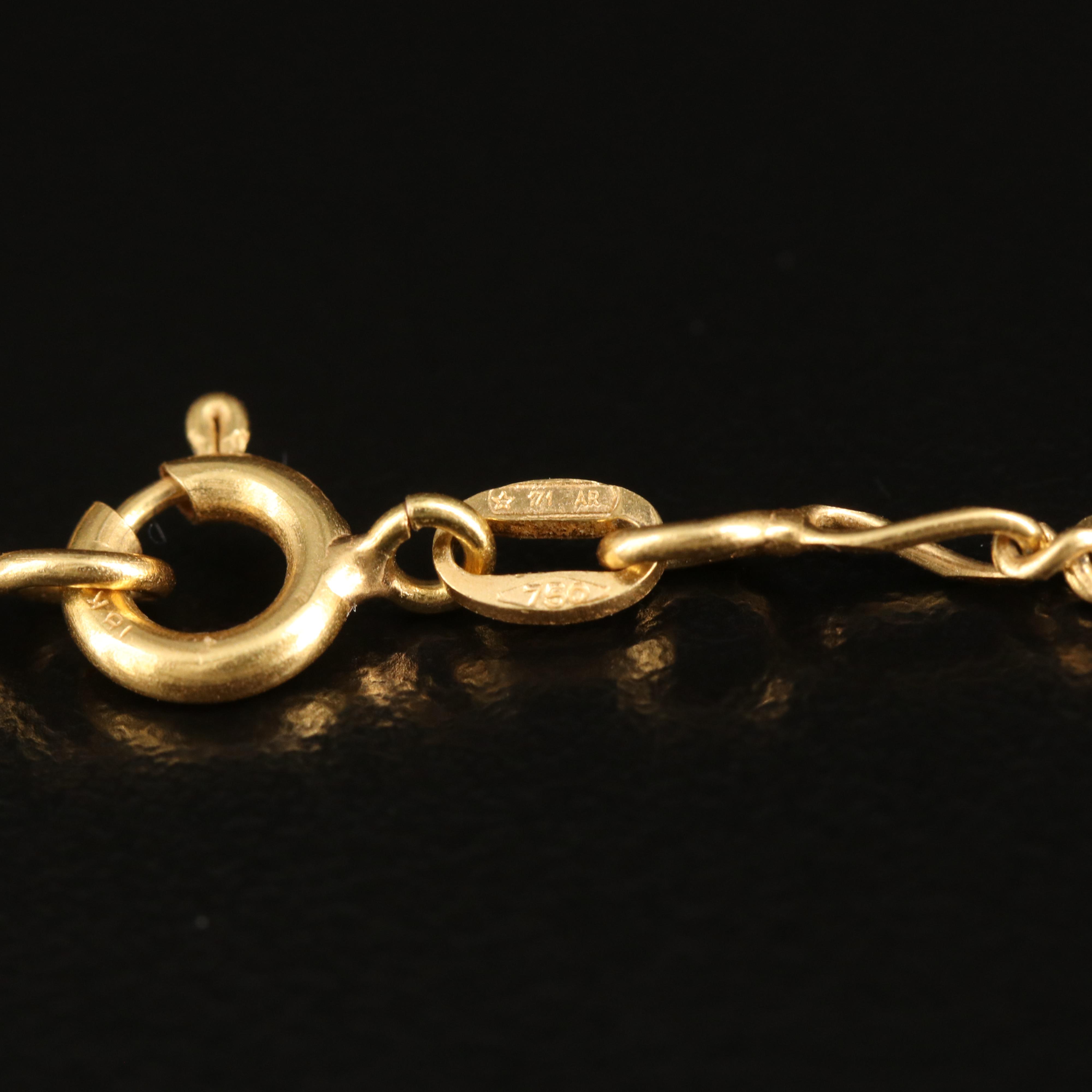 18K Fancy Curb Chain Necklace | EBTH