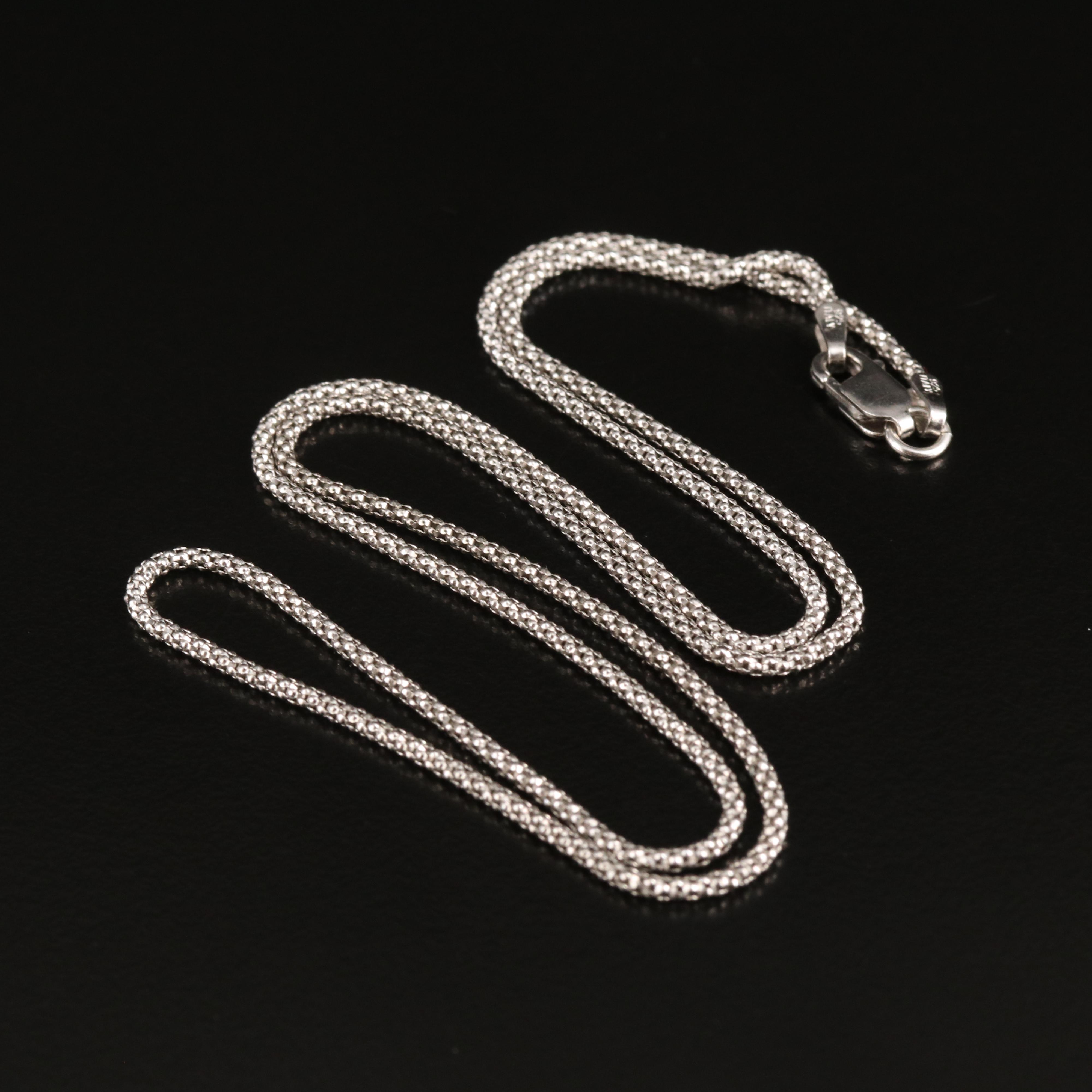 Italian Sterling Popcorn Chain Necklace | EBTH