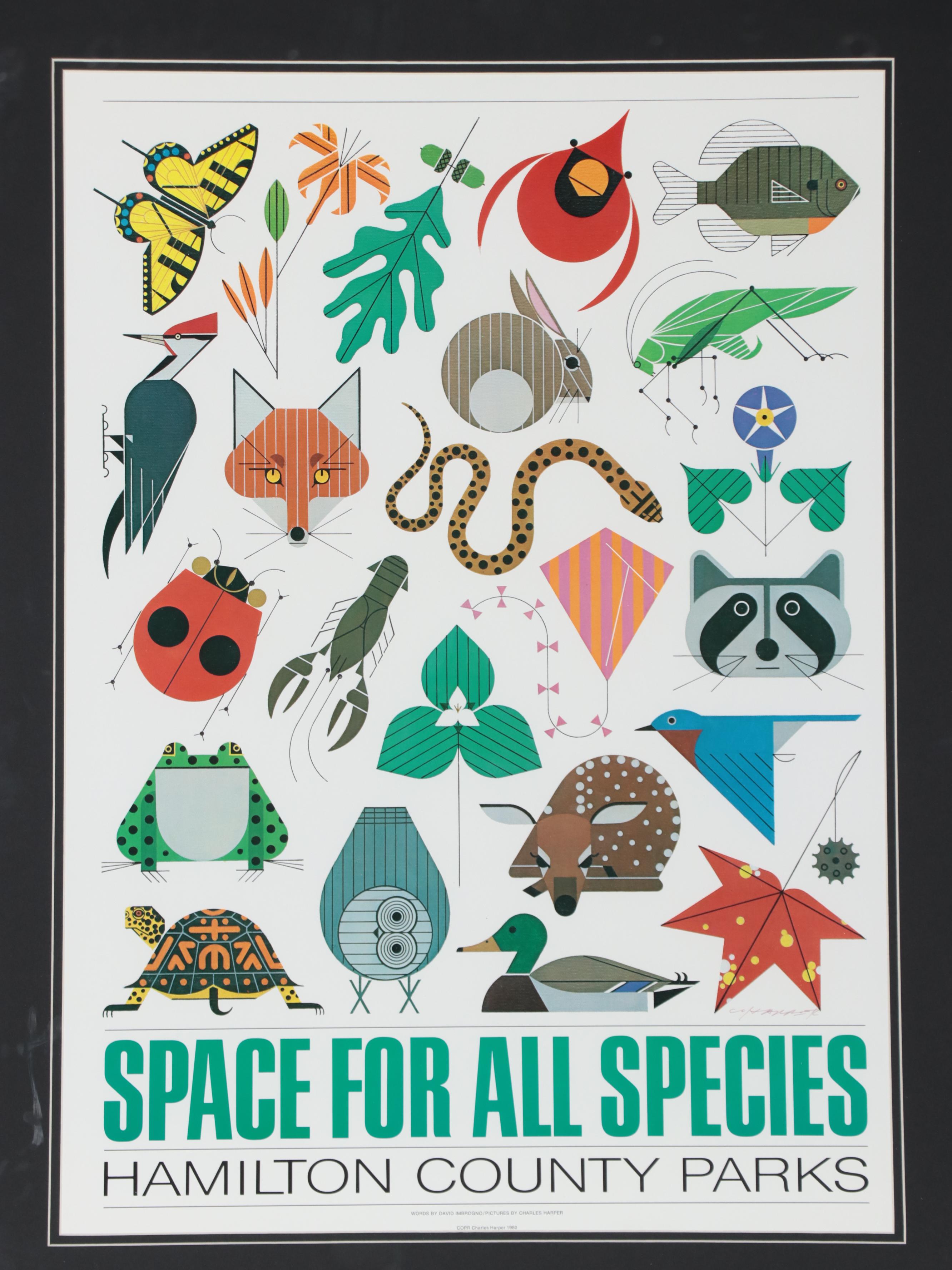 Charley Harper Offset Lithograph "Space For All Species" | EBTH