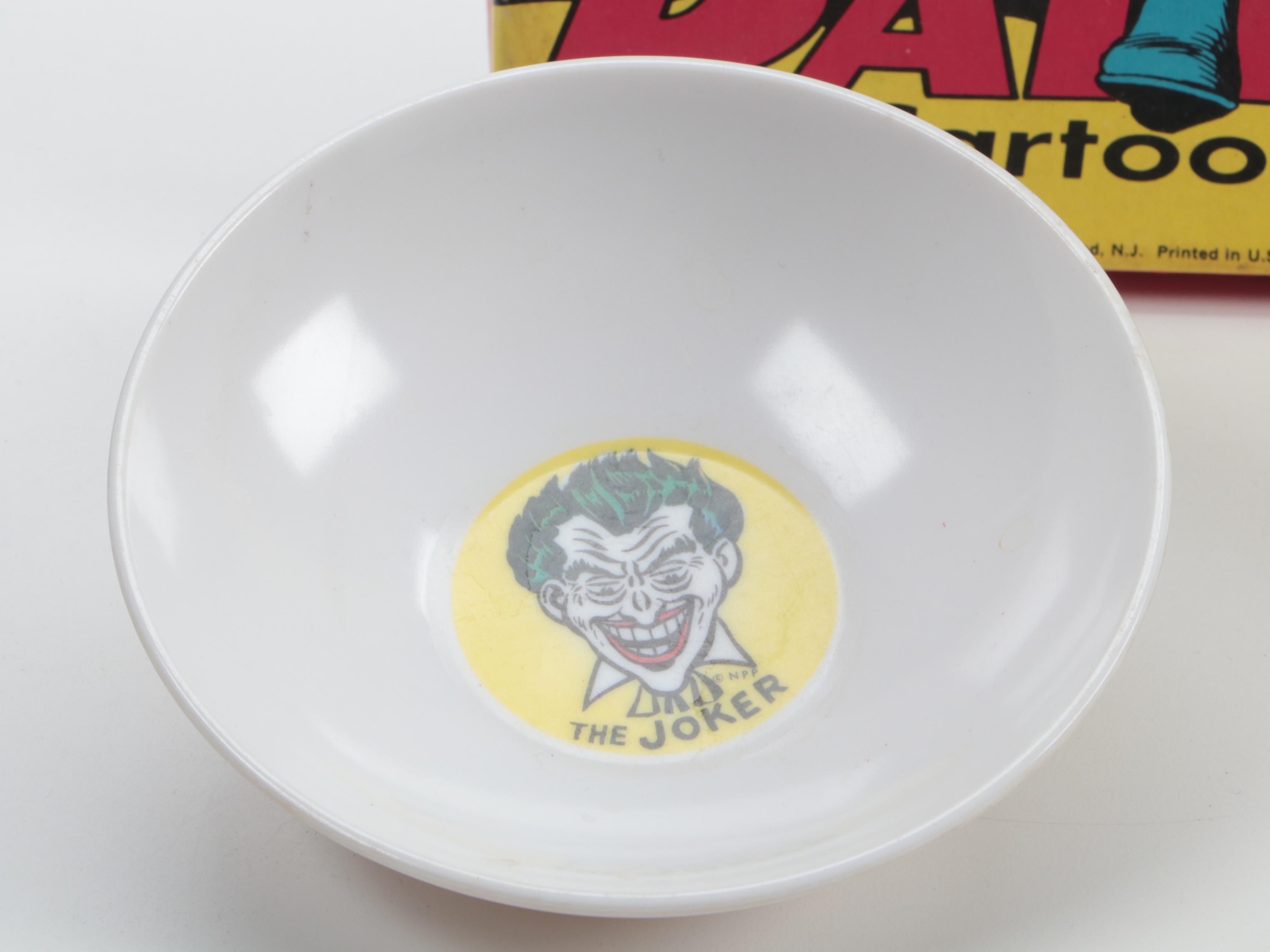 Batman Cartoon Kit and Model Batmobile with The Joker Bowl, Late 20th ...