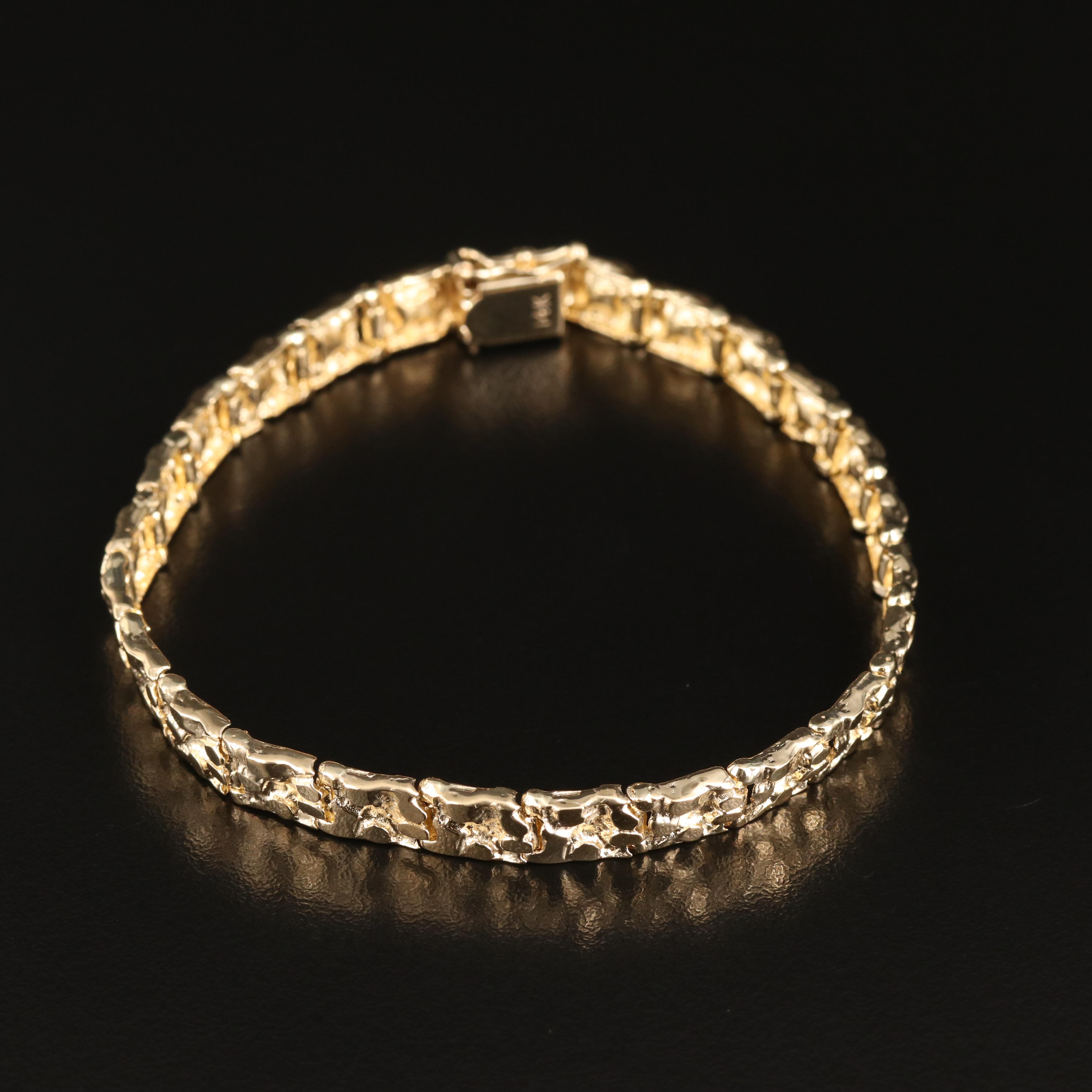 14K Nugget Link Bracelet | EBTH