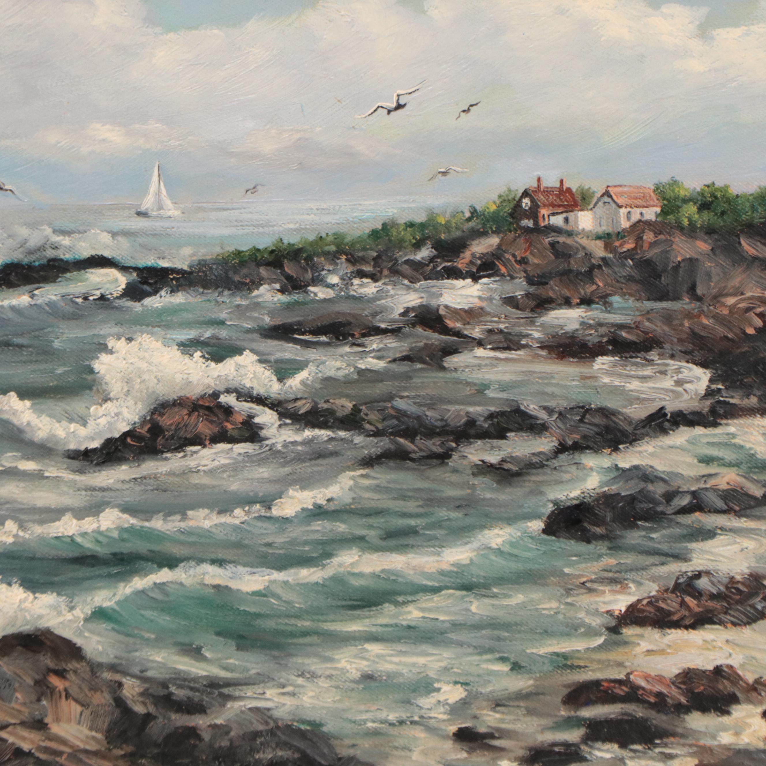 Louis Pelky Seascape Oil Painting "Libbys Cove" | EBTH