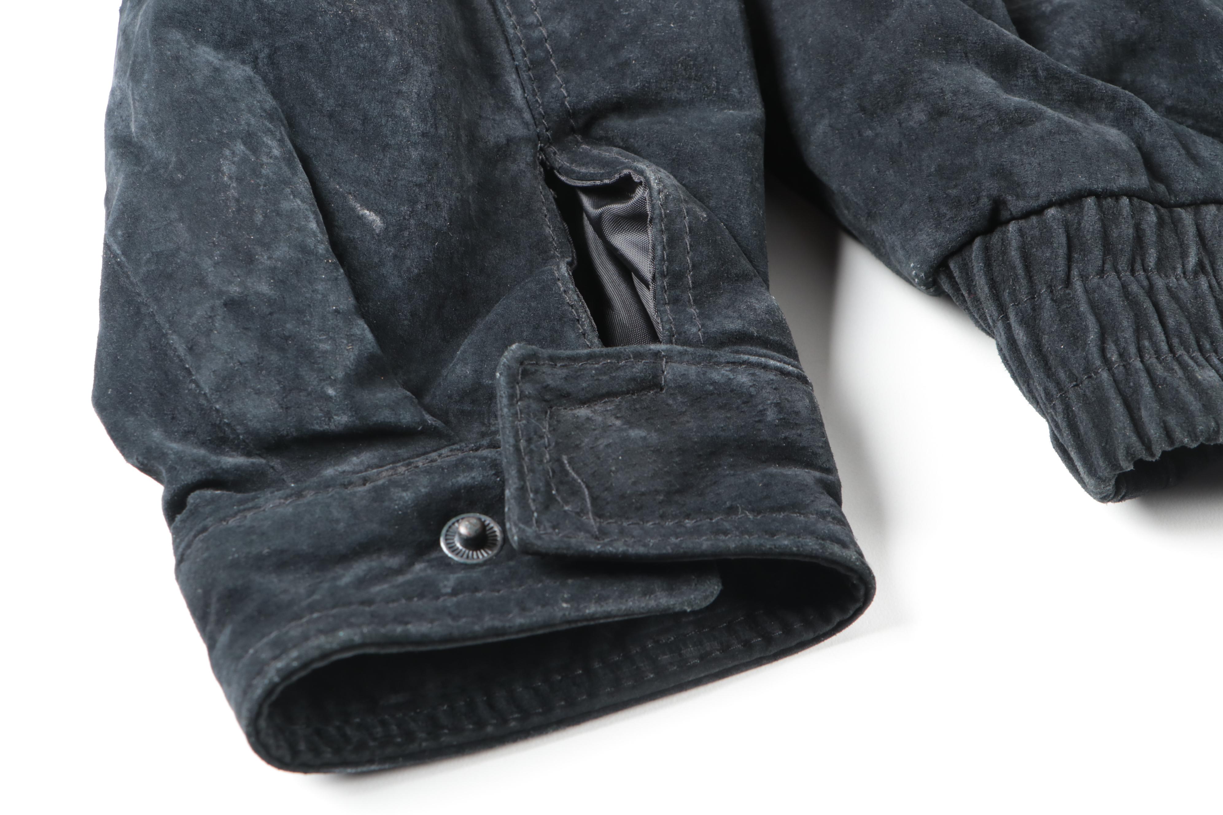G-111 "Mickey Mantle #7" Suede Men's Leather Jacket, Late 20th Century ...