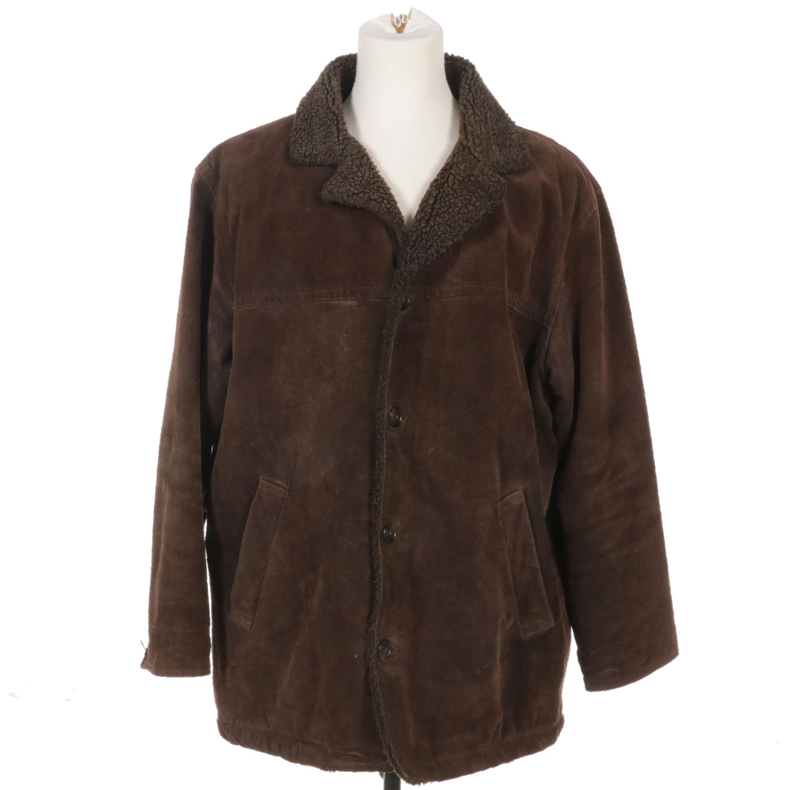 Men's J. Crew Brown Suede Jacket With Faux Shearling Lining | EBTH