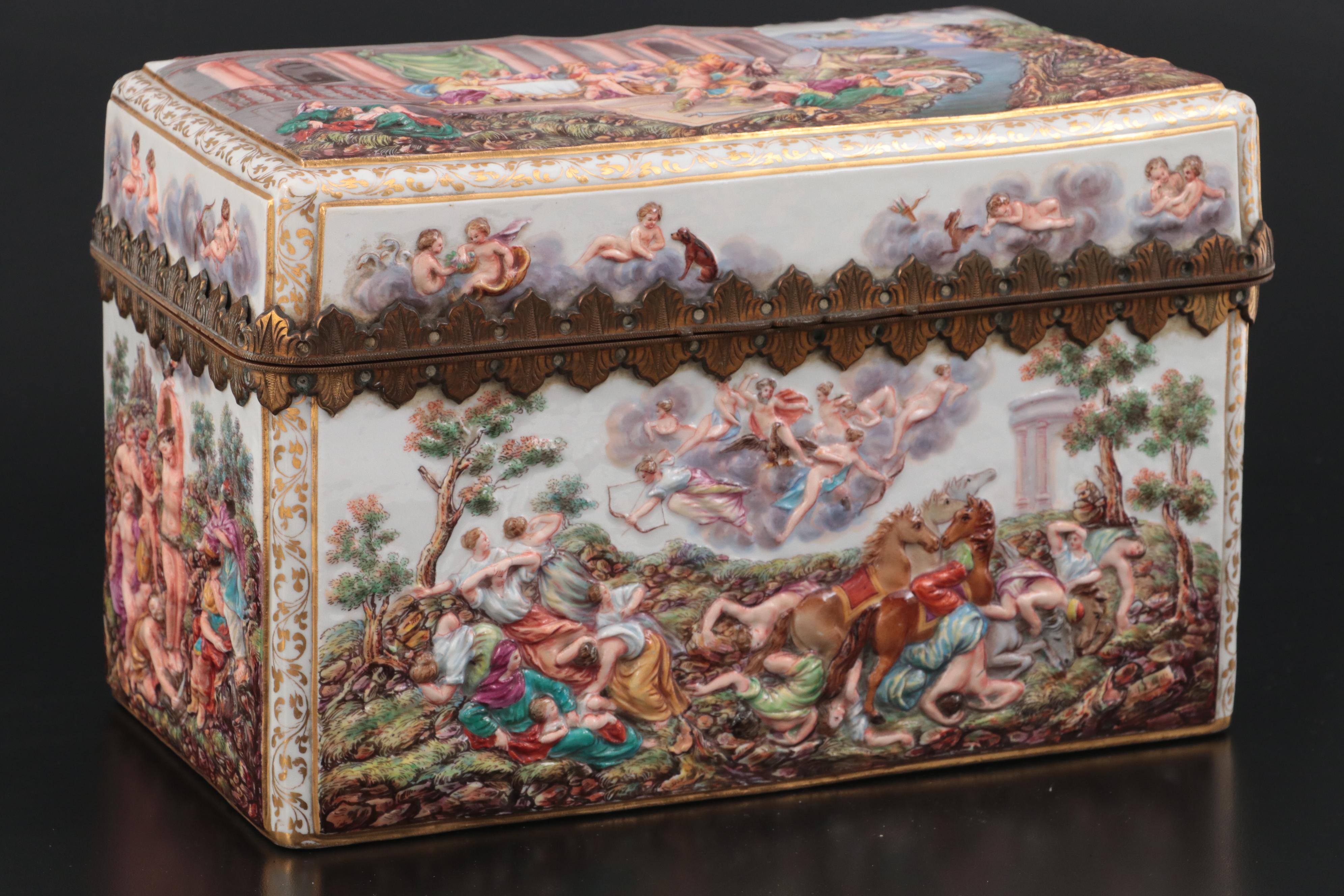 Meissen "Andromeda's Wedding and Battle of Perseus" Porcelain Casket ...