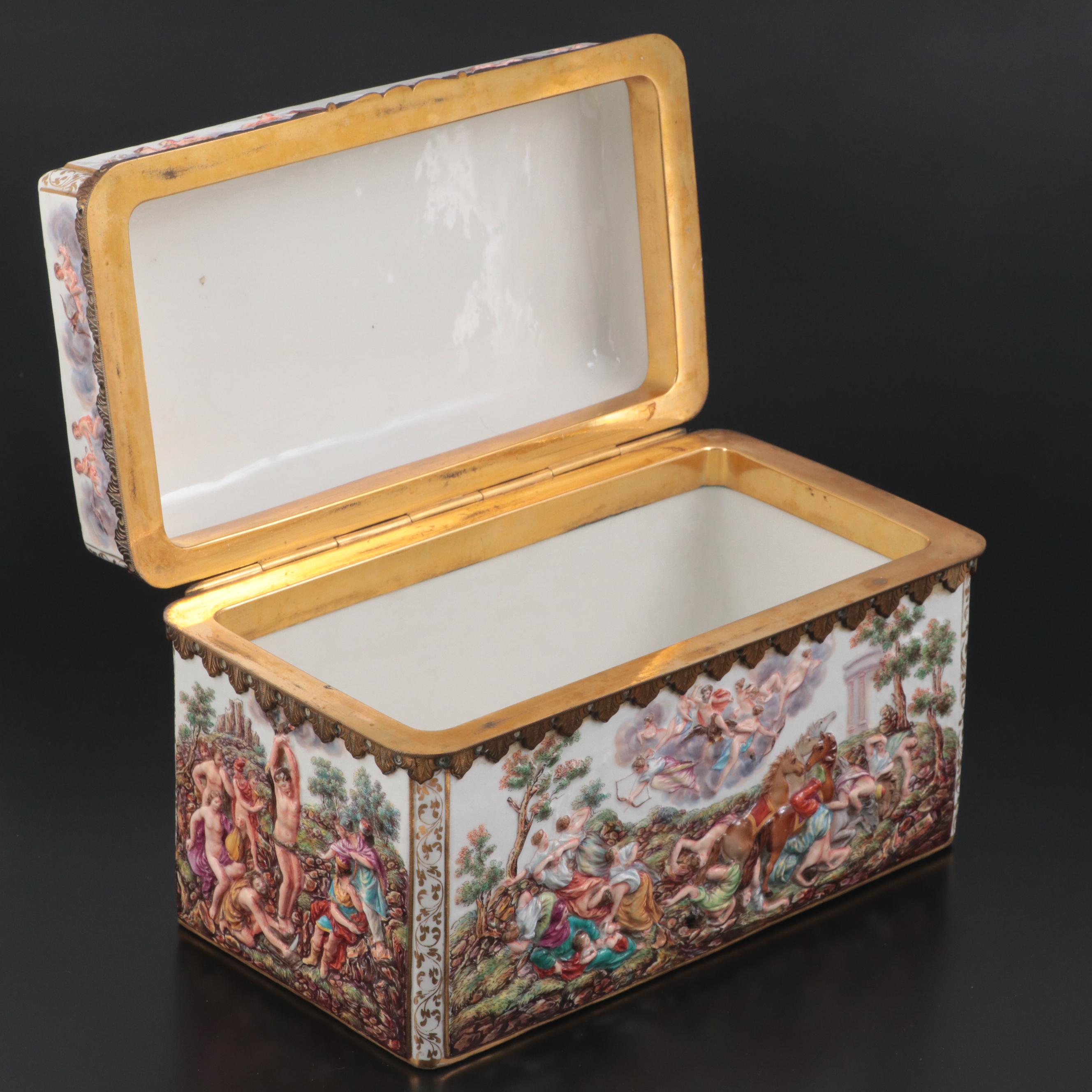 Meissen "Andromeda's Wedding and Battle of Perseus" Porcelain Casket ...