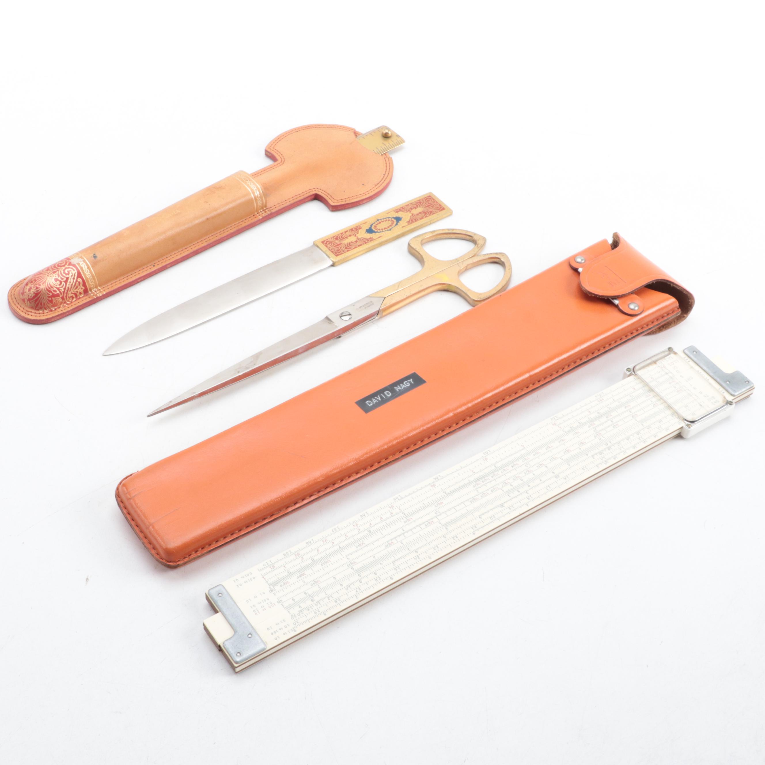 IKEA Articulated Art Model with Leather Sheathed Ruler and Scissor Set ...