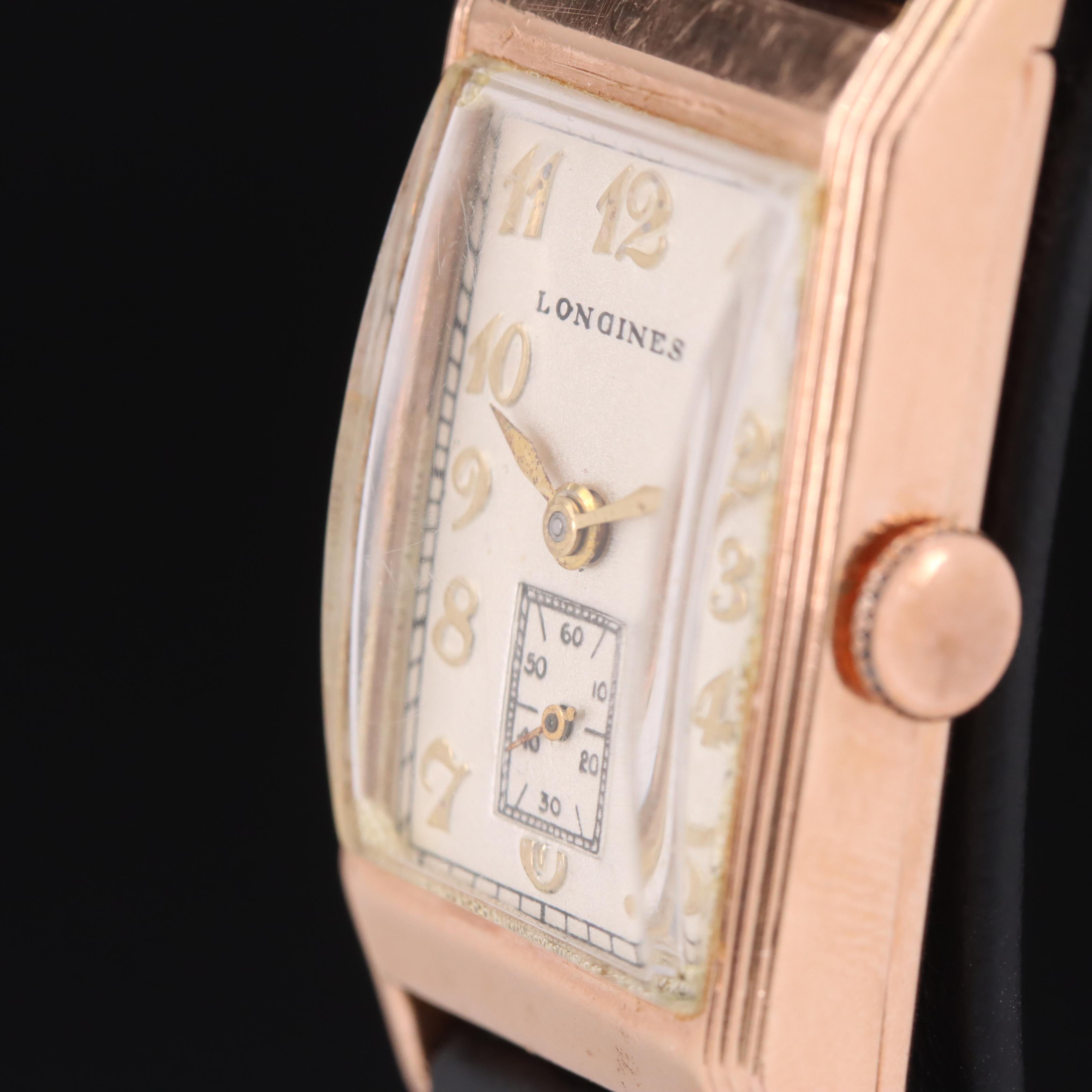 Vintage 14K Rose Gold Longines Stem Wind Wristwatch | EBTH