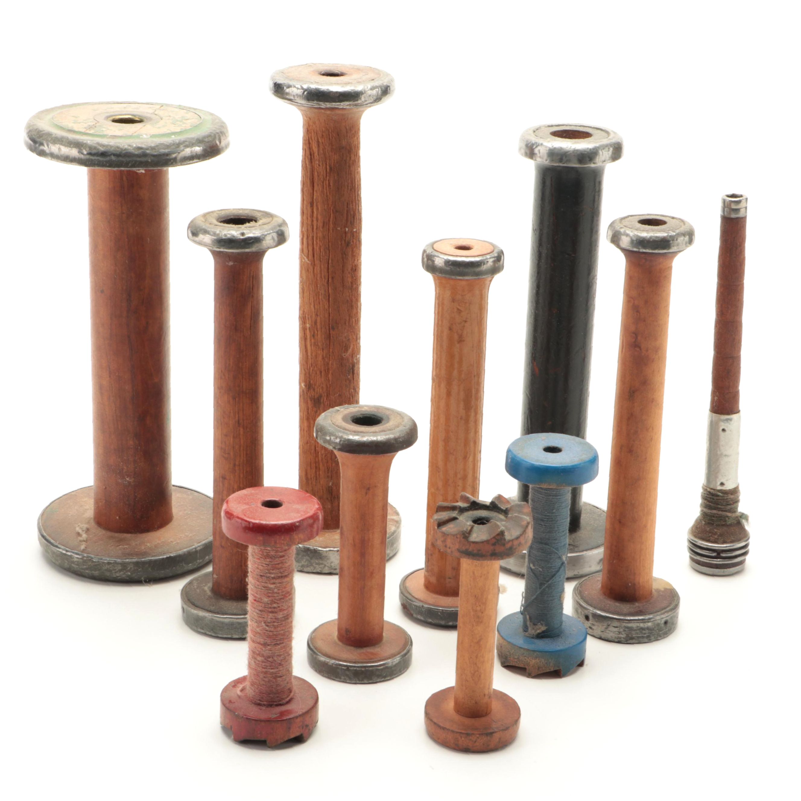 Wooden and Metal Fabric and Threading Spools | EBTH