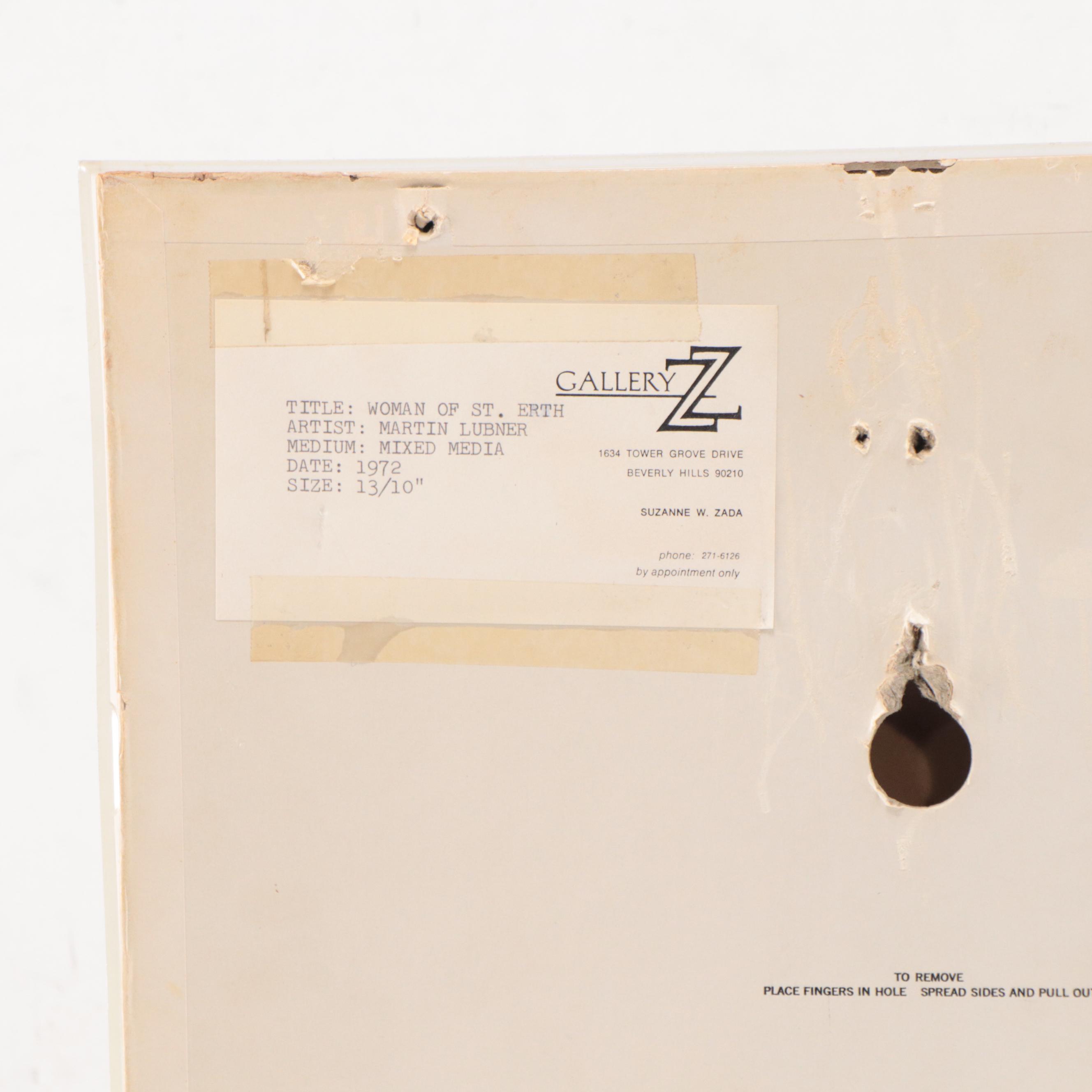 Martin Lubner Mixed Media Painting of Seated Figure "Woman of the Earth ...