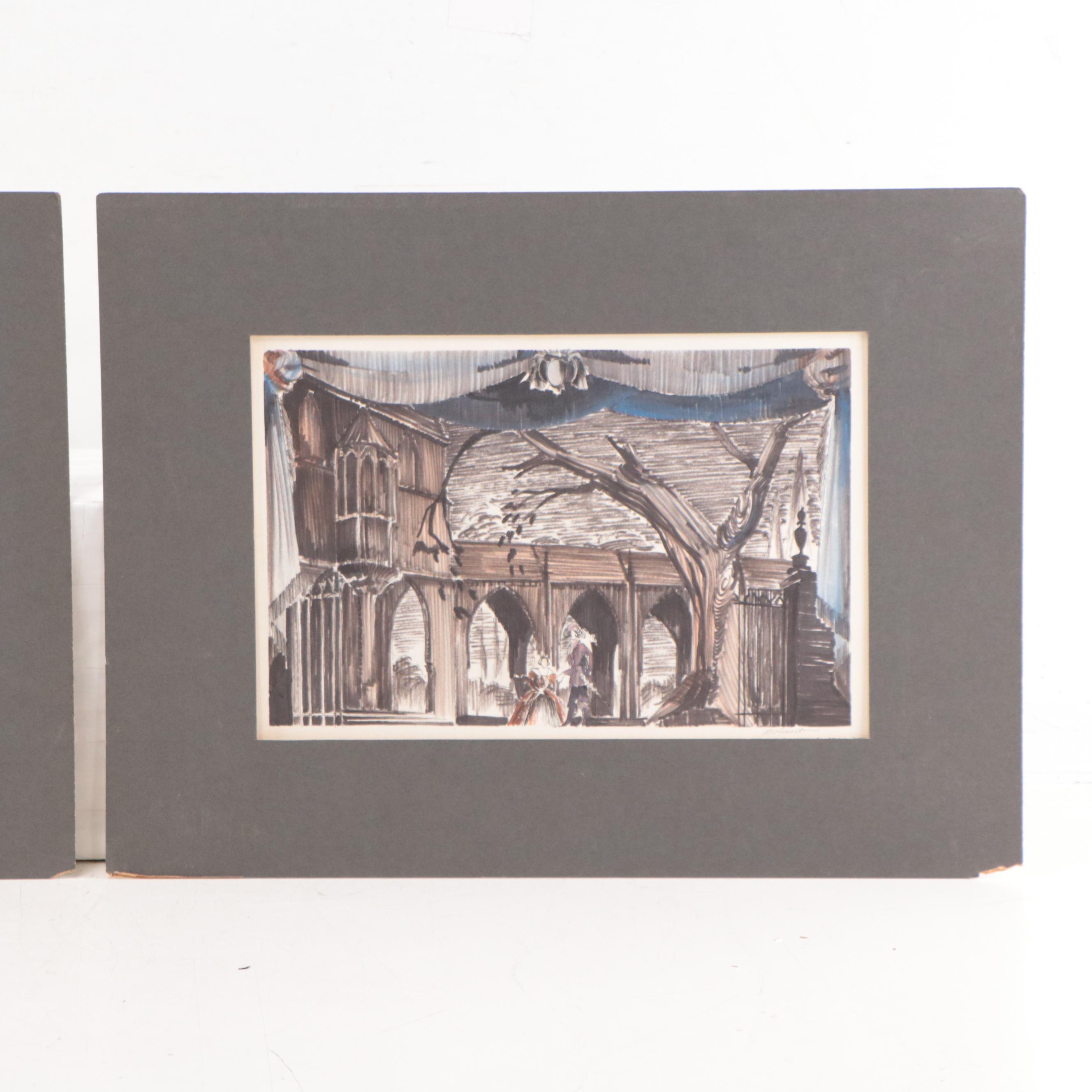 William Bohnert Watercolor Illustrations of Set Designs | EBTH