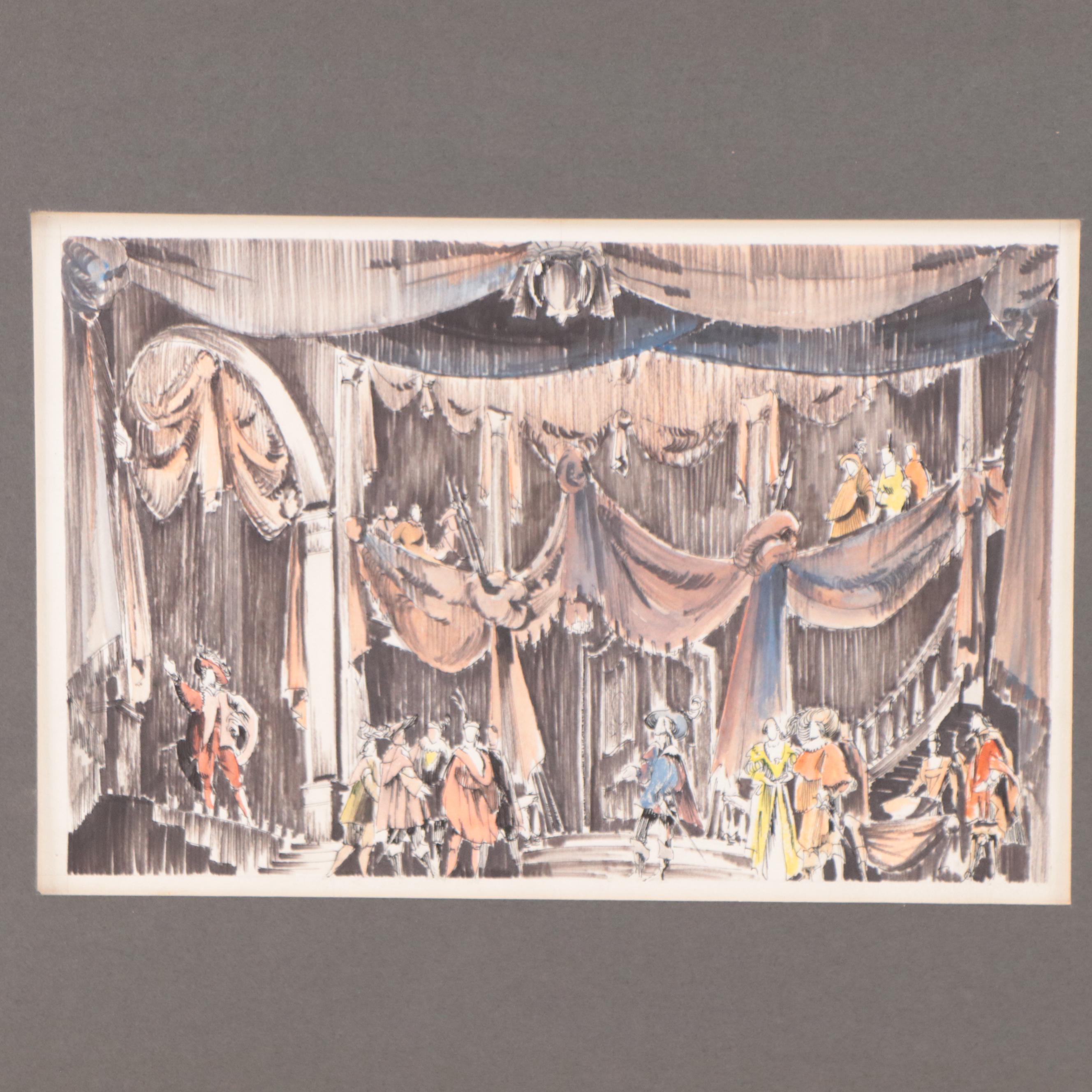 William Bohnert Watercolor Illustrations of Set Designs | EBTH