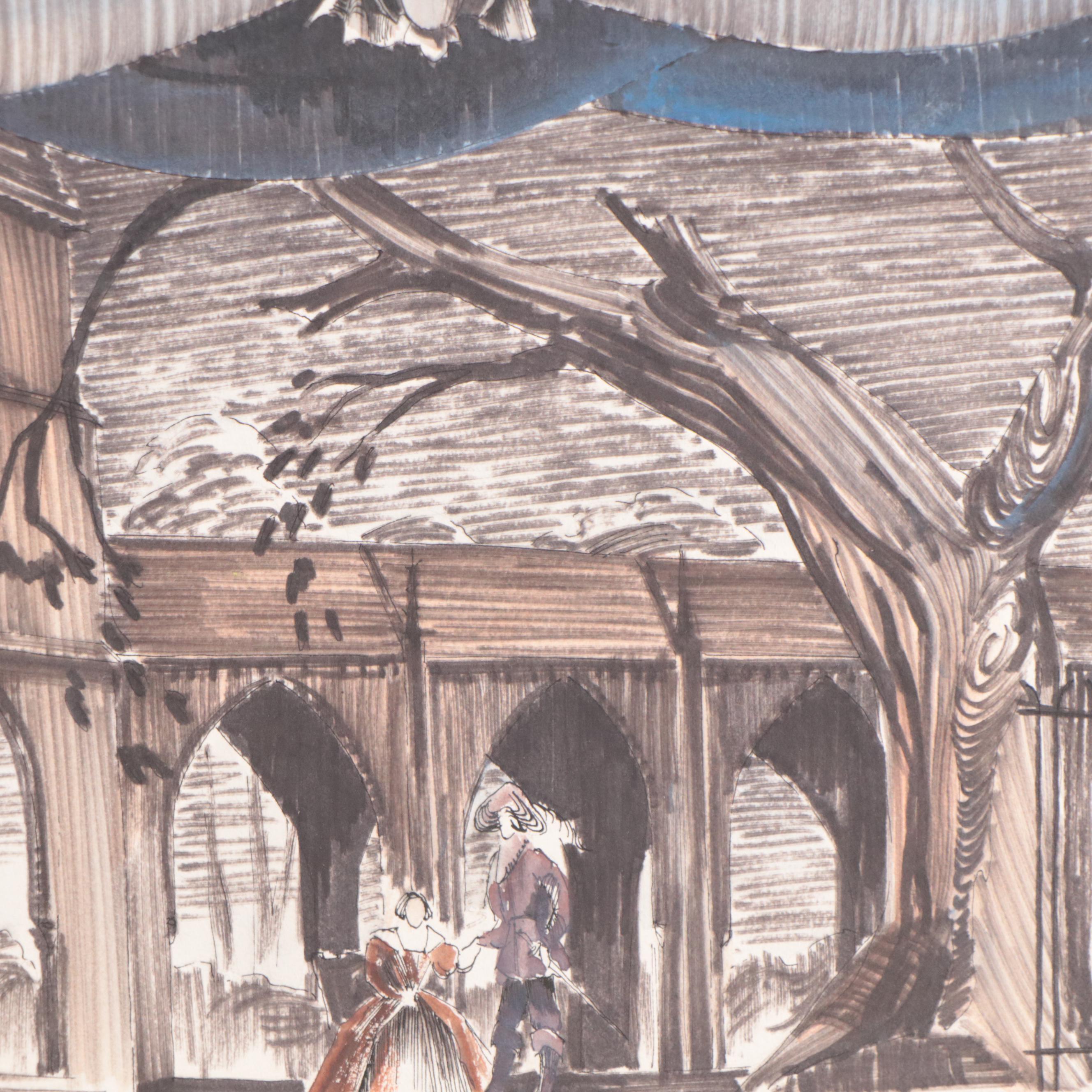 William Bohnert Watercolor Illustrations of Set Designs | EBTH