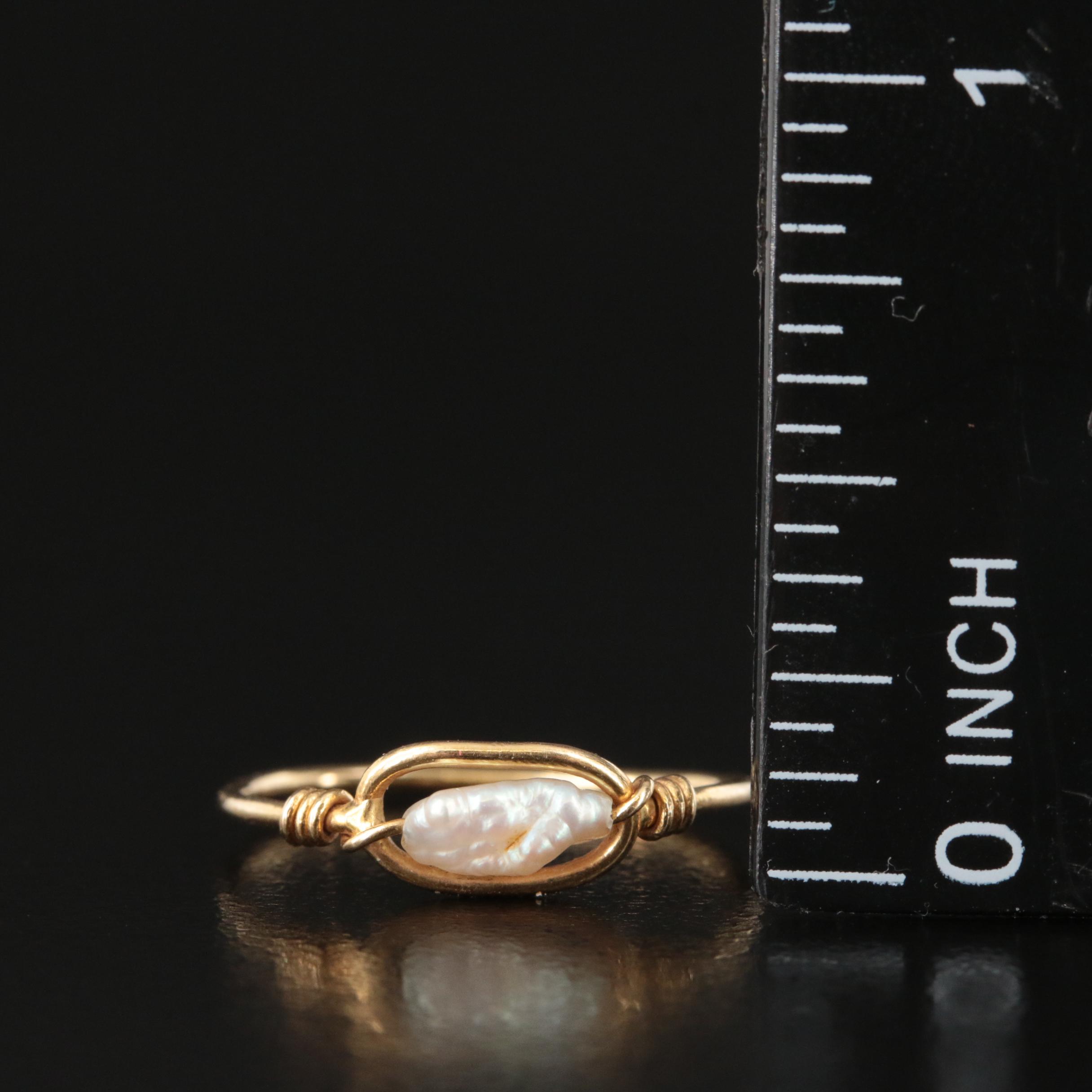 18K Baroque Pearl Wrap Ring | EBTH