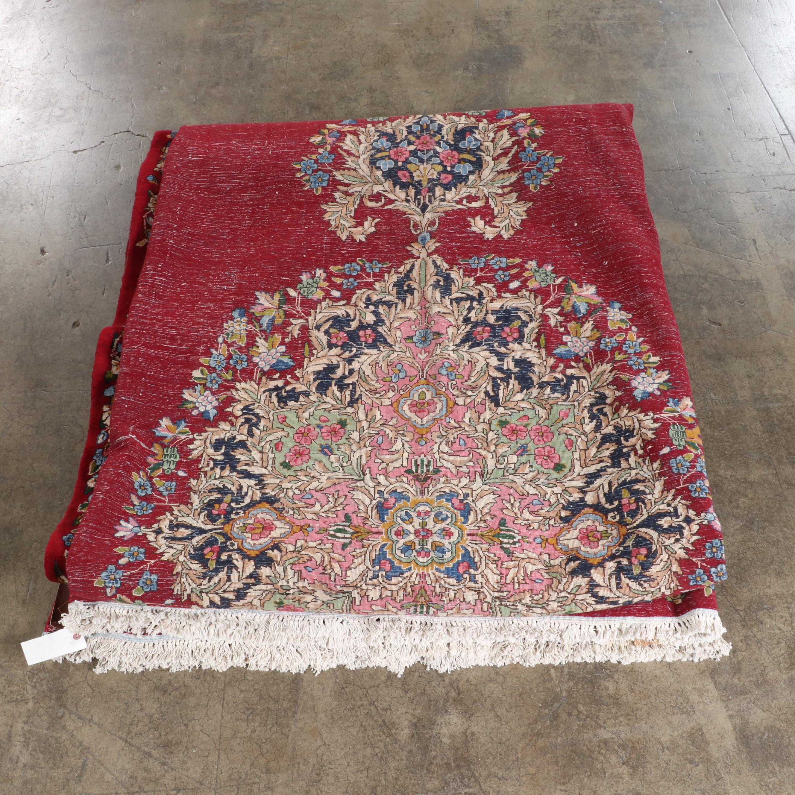 11'4 x 16'9 Hand-Knotted Persian Kerman Room Sized Rug | EBTH