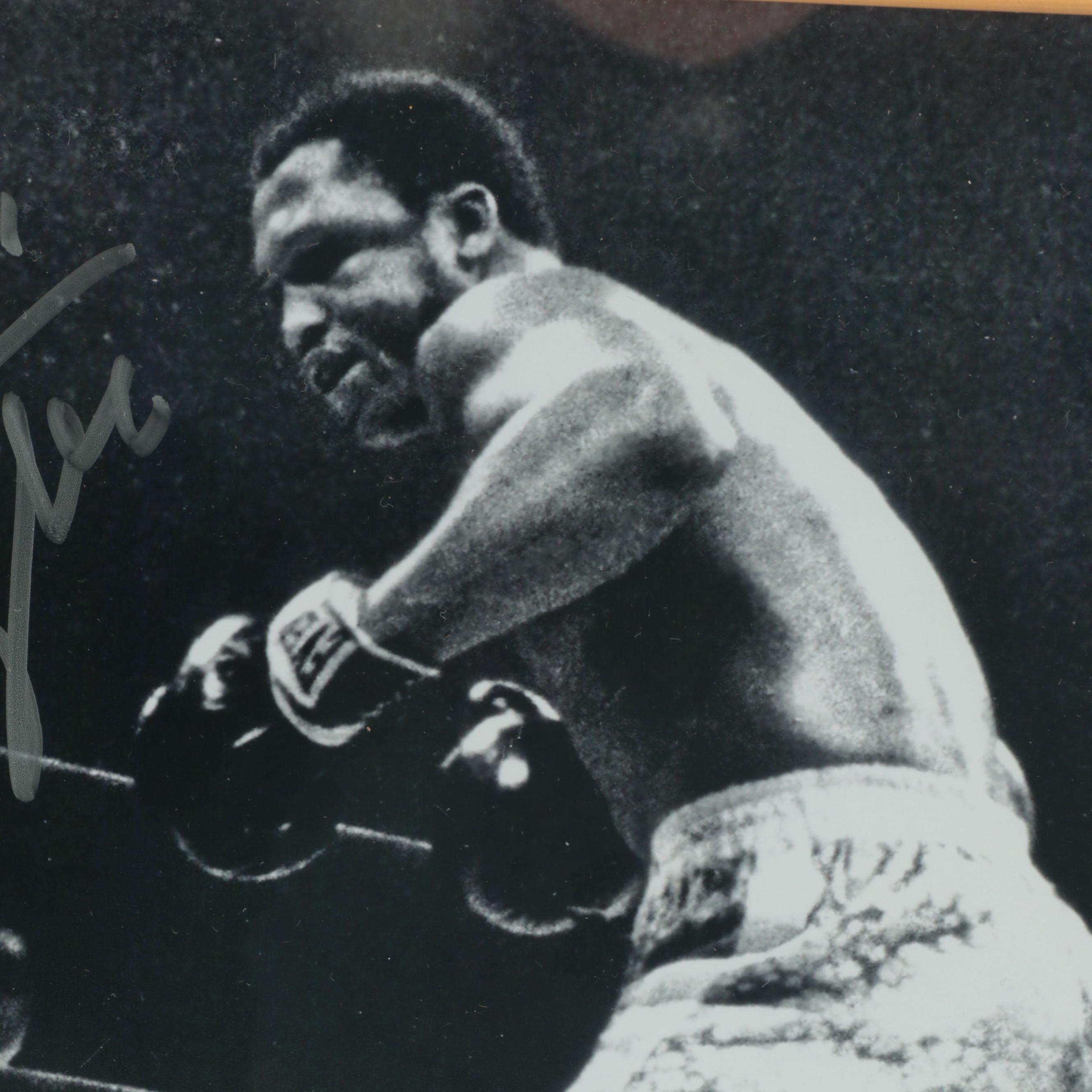 Joe Frazier Signed Muhammad Ali K.O. Boxing Giclée in Mat Frame | EBTH