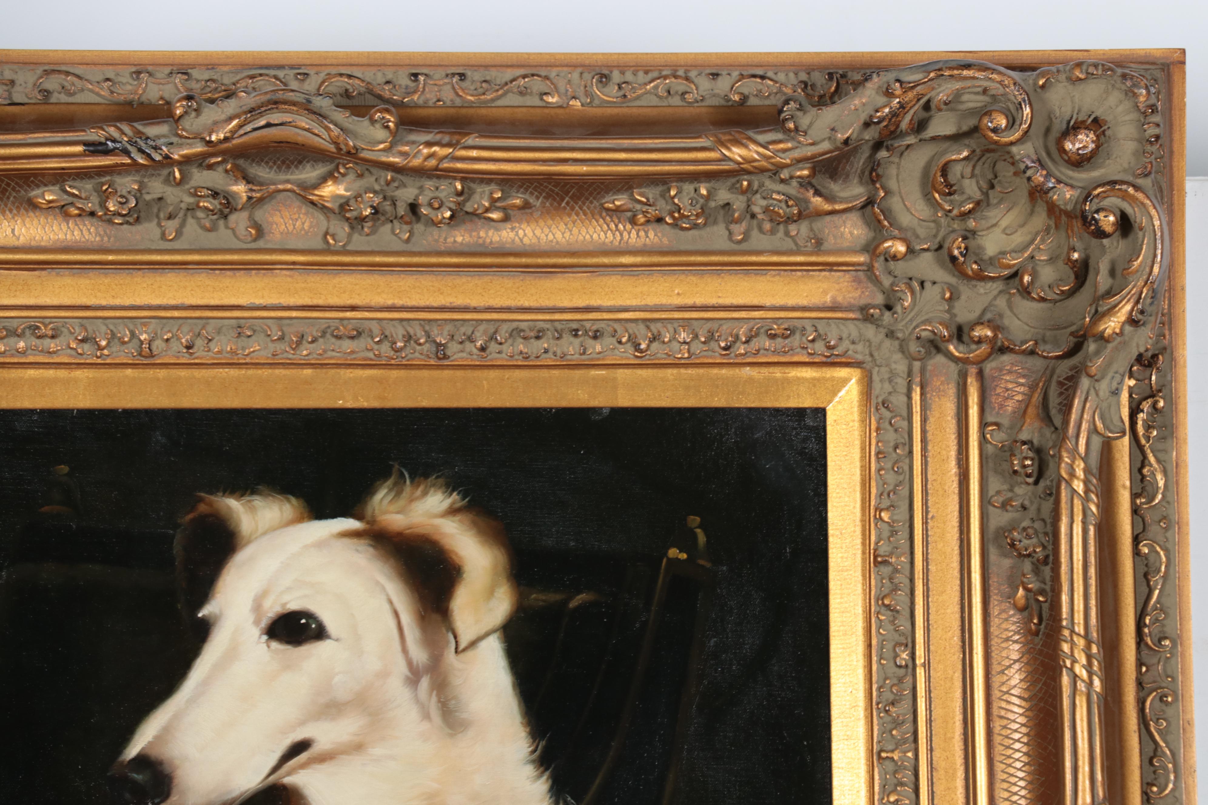 Oil Painting After St. George Hare "A Borzoi by a Chair" | EBTH