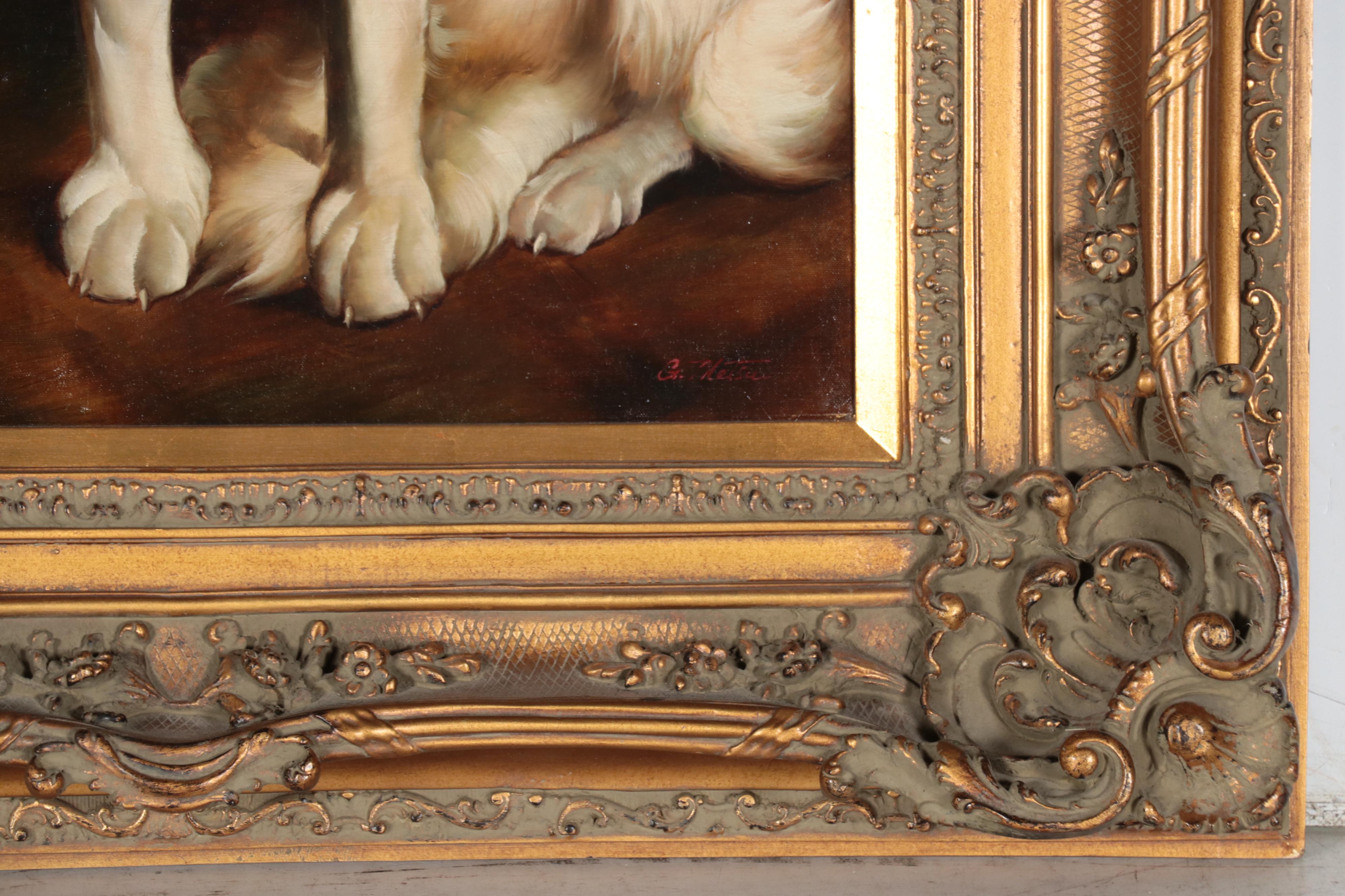 Oil Painting After St. George Hare "A Borzoi by a Chair" | EBTH