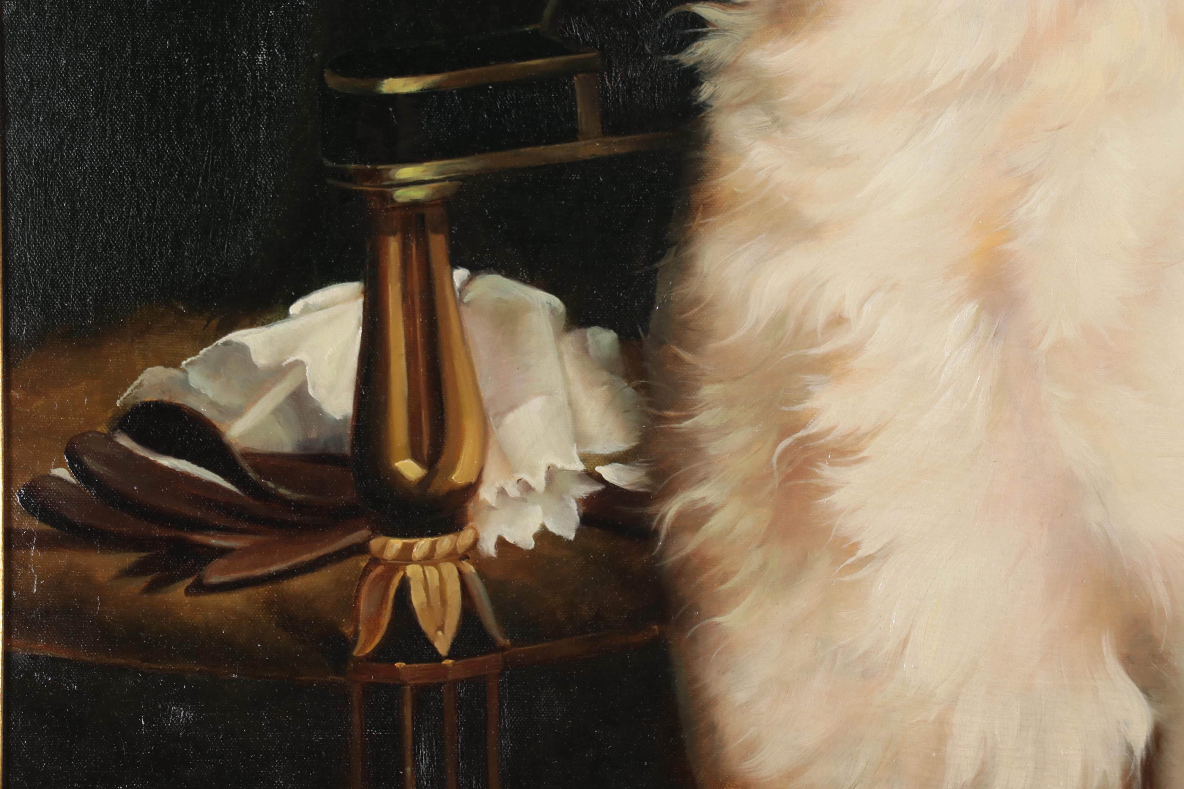 Oil Painting After St. George Hare "A Borzoi by a Chair" | EBTH