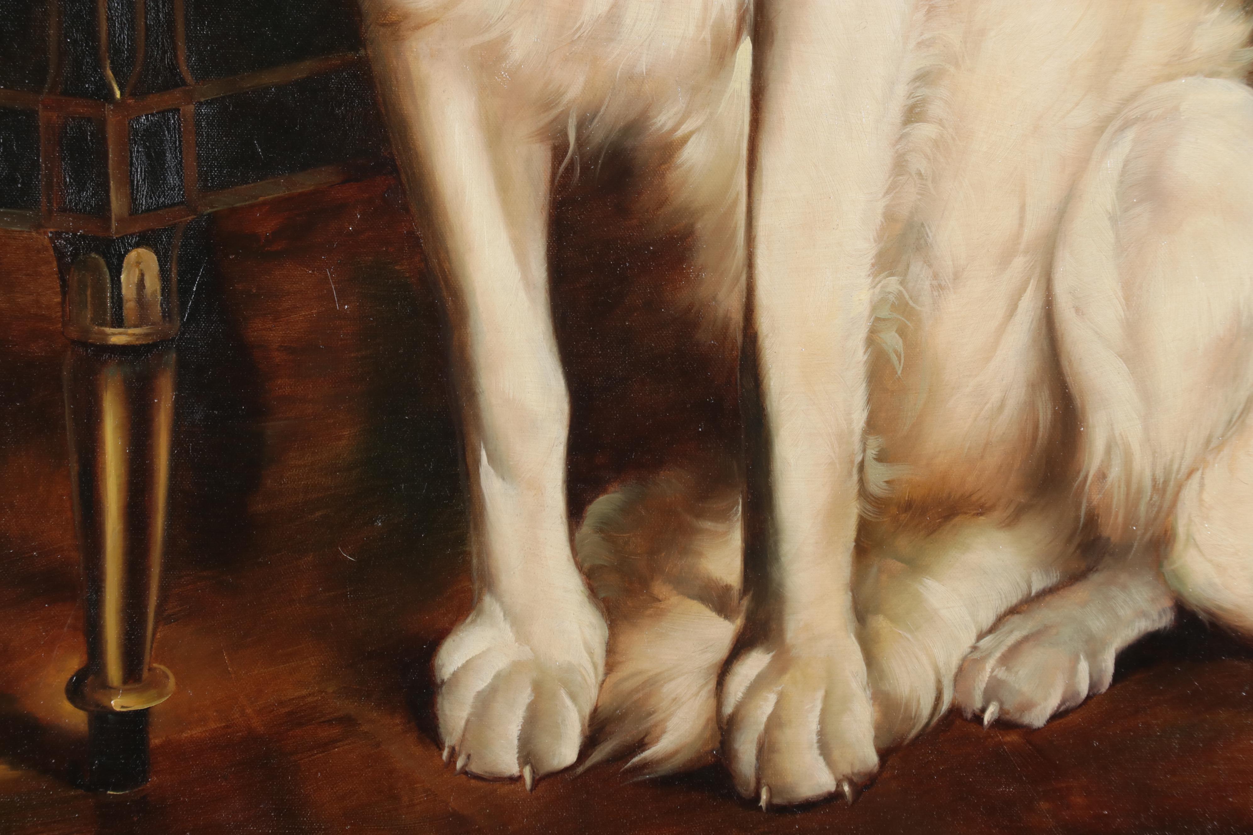 Oil Painting After St. George Hare "A Borzoi by a Chair" | EBTH