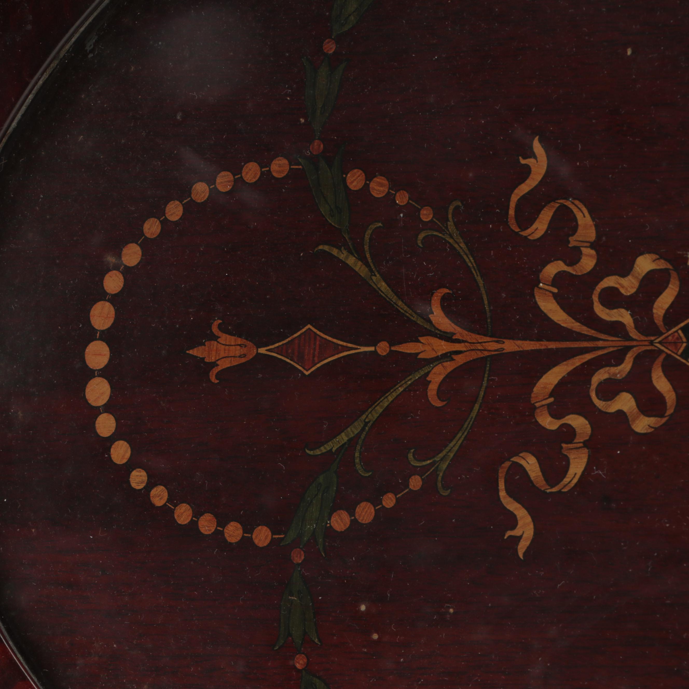 Royal Rochester Edwardian Style Mahogany and Marquetry Tray | EBTH