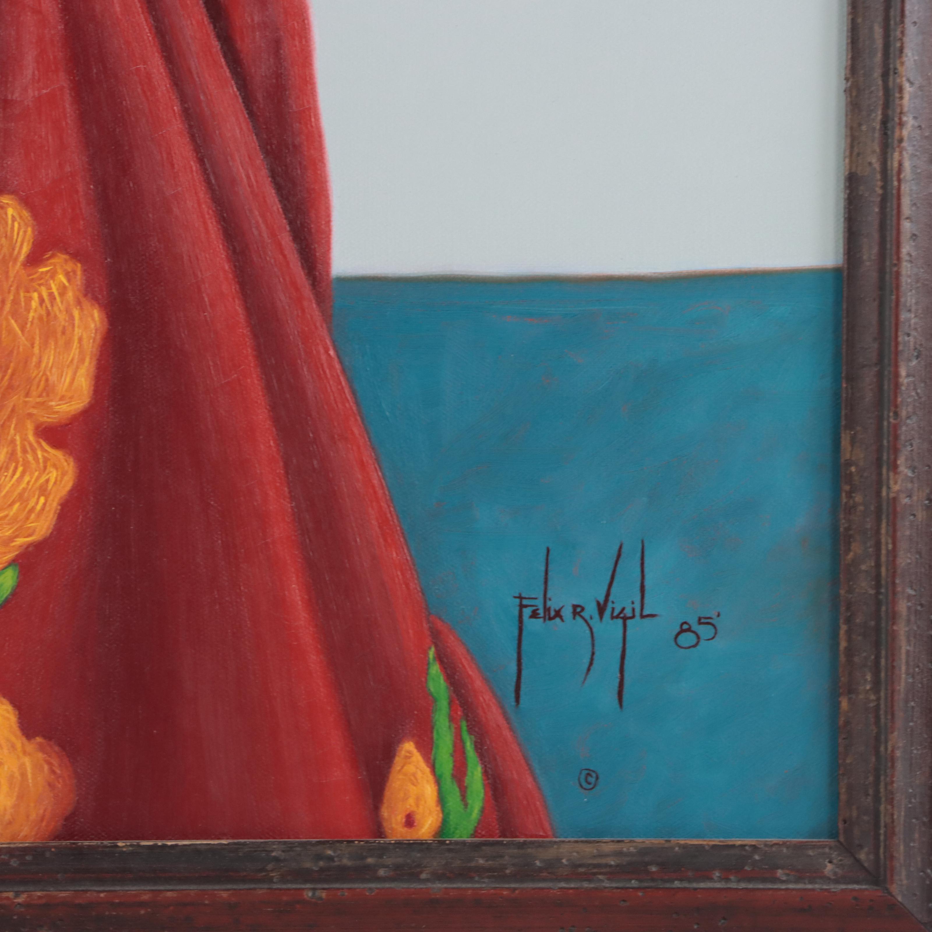 Felix R. Vigil Portrait Oil Painting, 1985 | EBTH