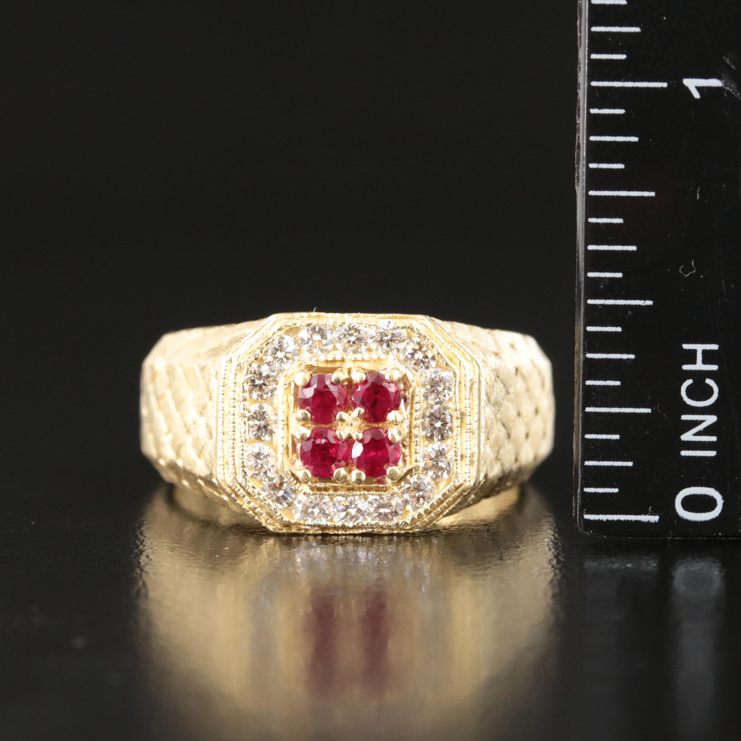 Stambolian 18K Ruby and Diamond Basket Weave Ring | EBTH