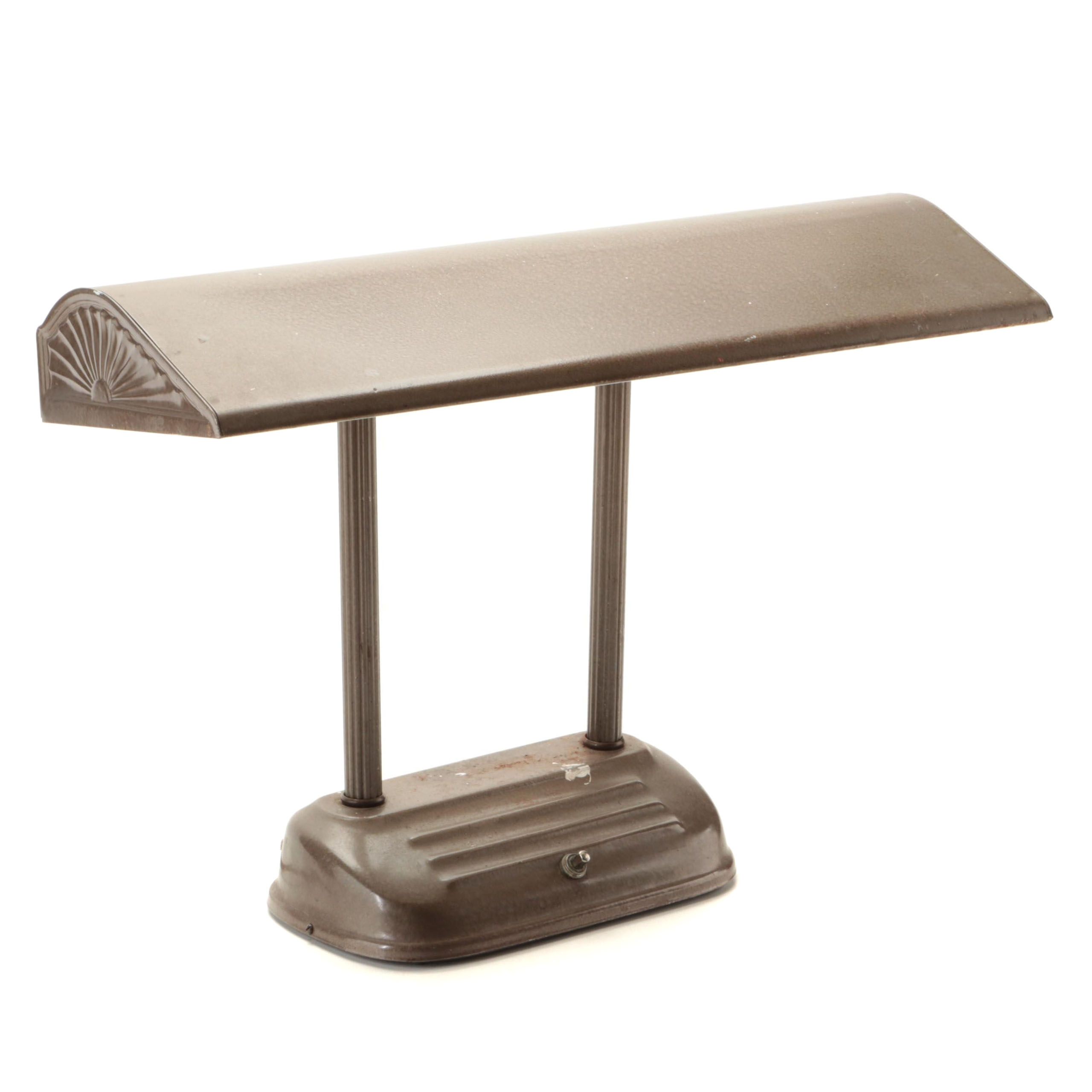 Metal Art Deco Style Fluorescent Bulb Desk Lamp, Mid-20th Century | EBTH