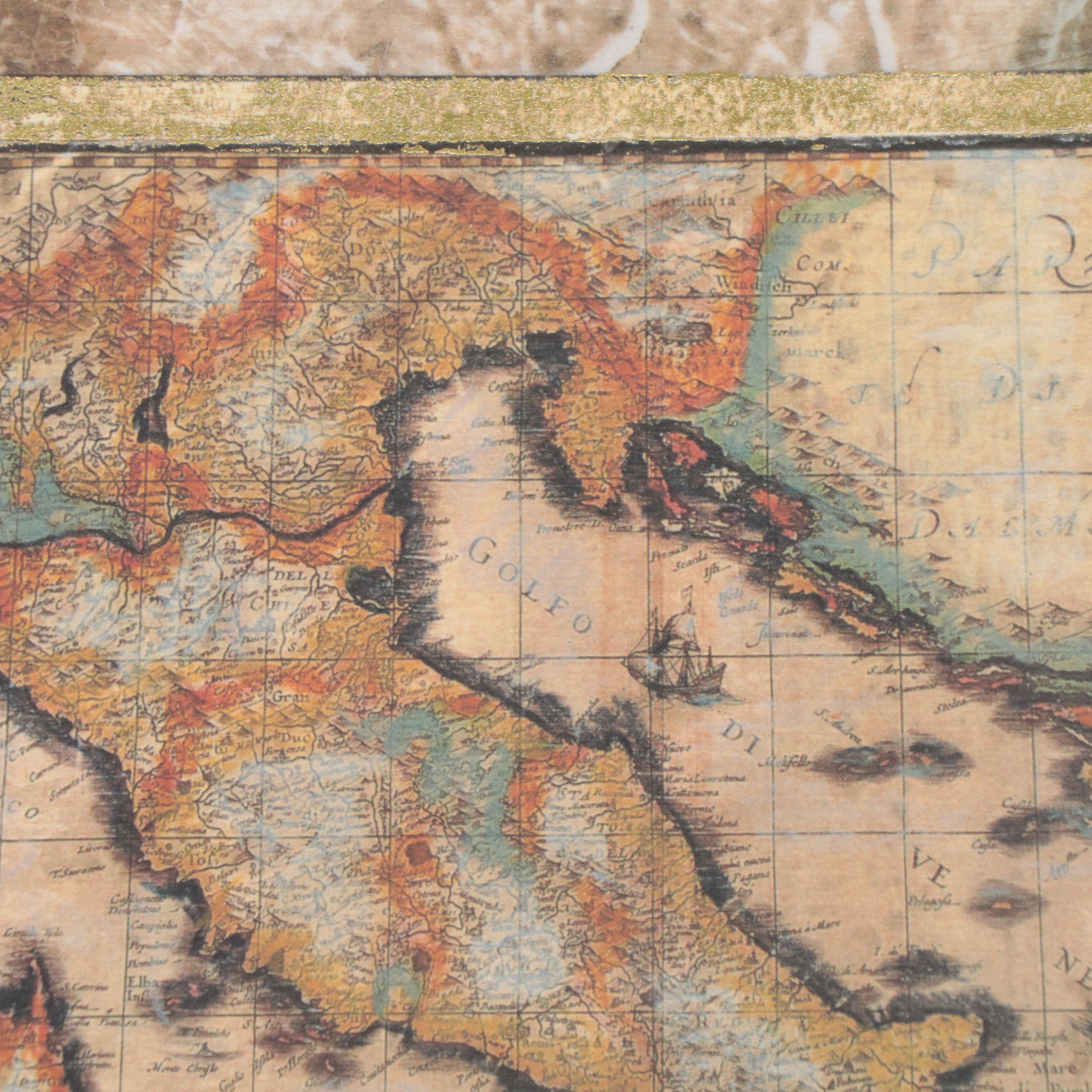 Offset Lithograph Map of Italy | EBTH