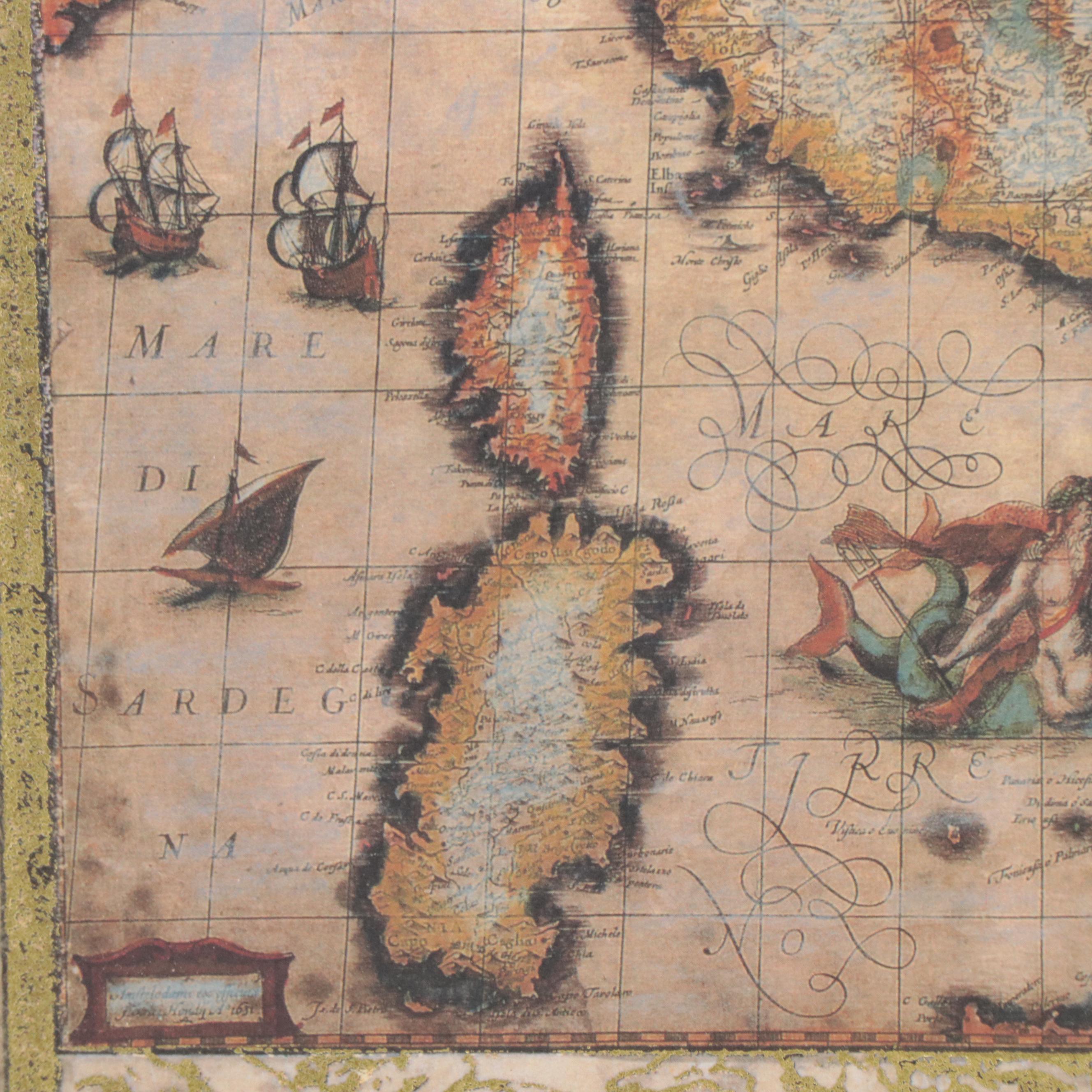 Offset Lithograph Map of Italy | EBTH