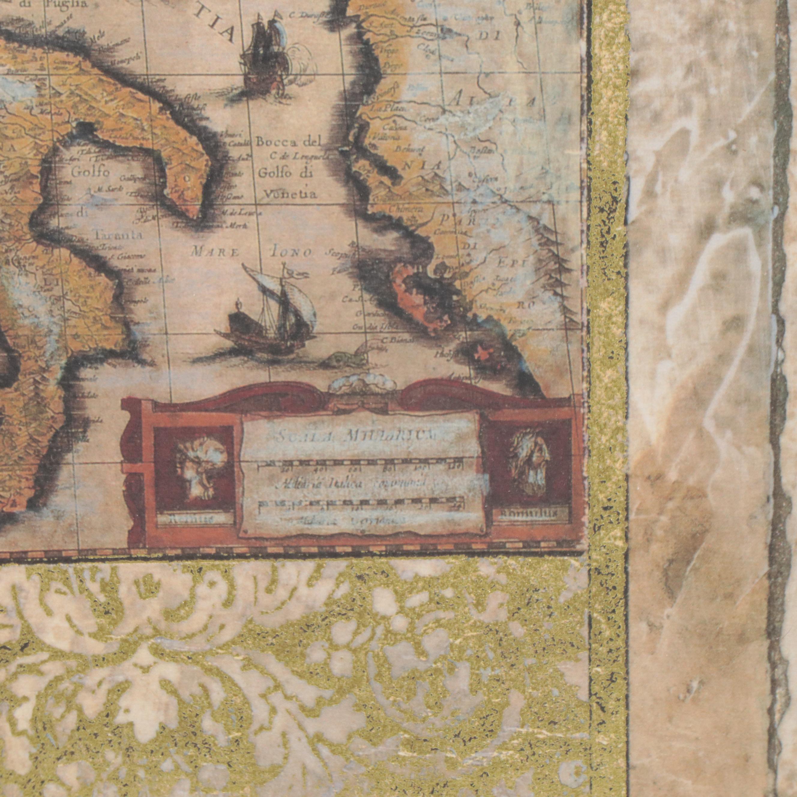 Offset Lithograph Map of Italy | EBTH