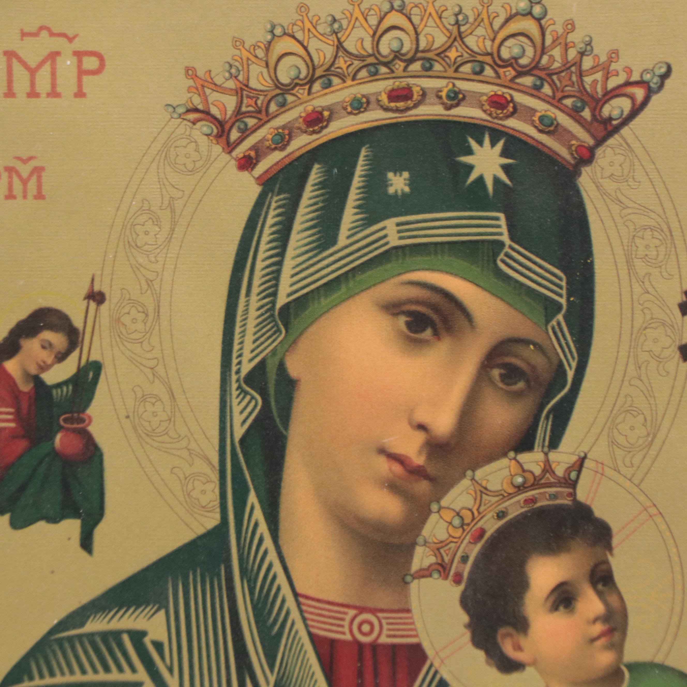 Chromolithograph of Sancta Maria de Perpetuo Succursu, Early 20th ...