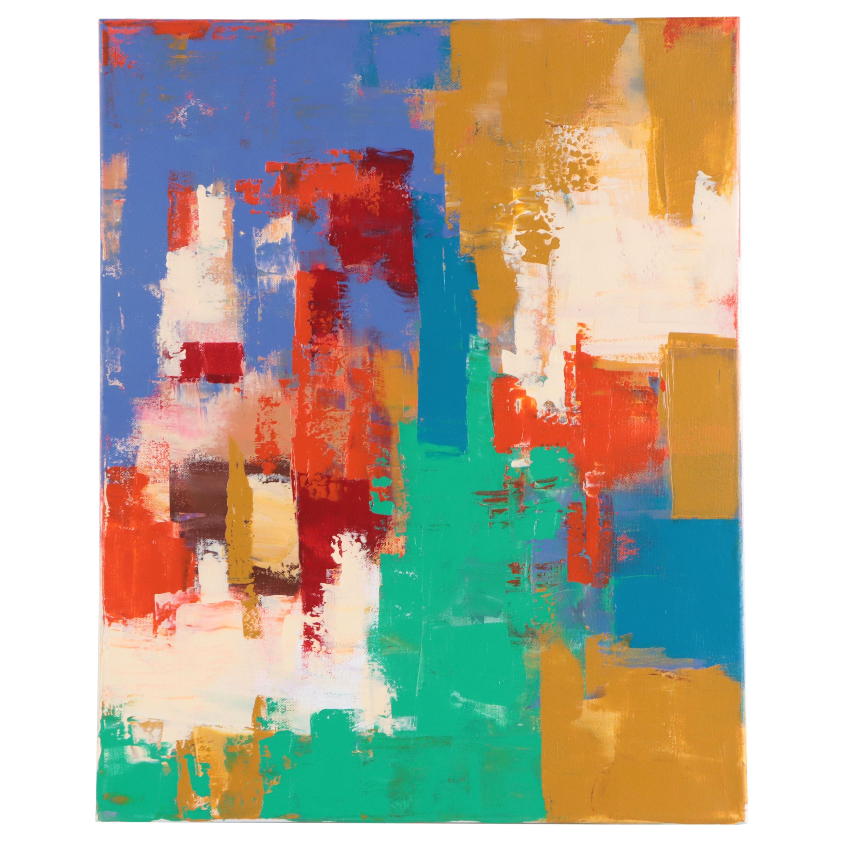 Sanna Abstract Acrylic Painting "Yearning for Quiet," 2023 | EBTH