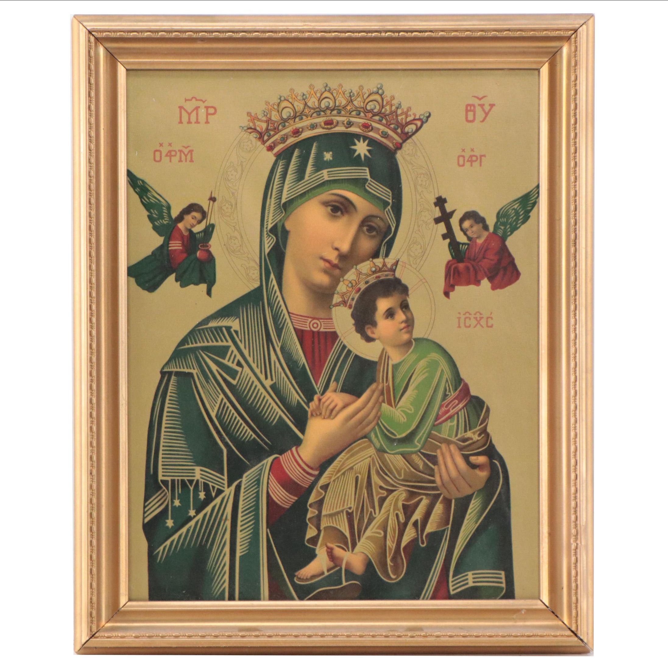 Chromolithograph of Sancta Maria de Perpetuo Succursu, Early 20th ...