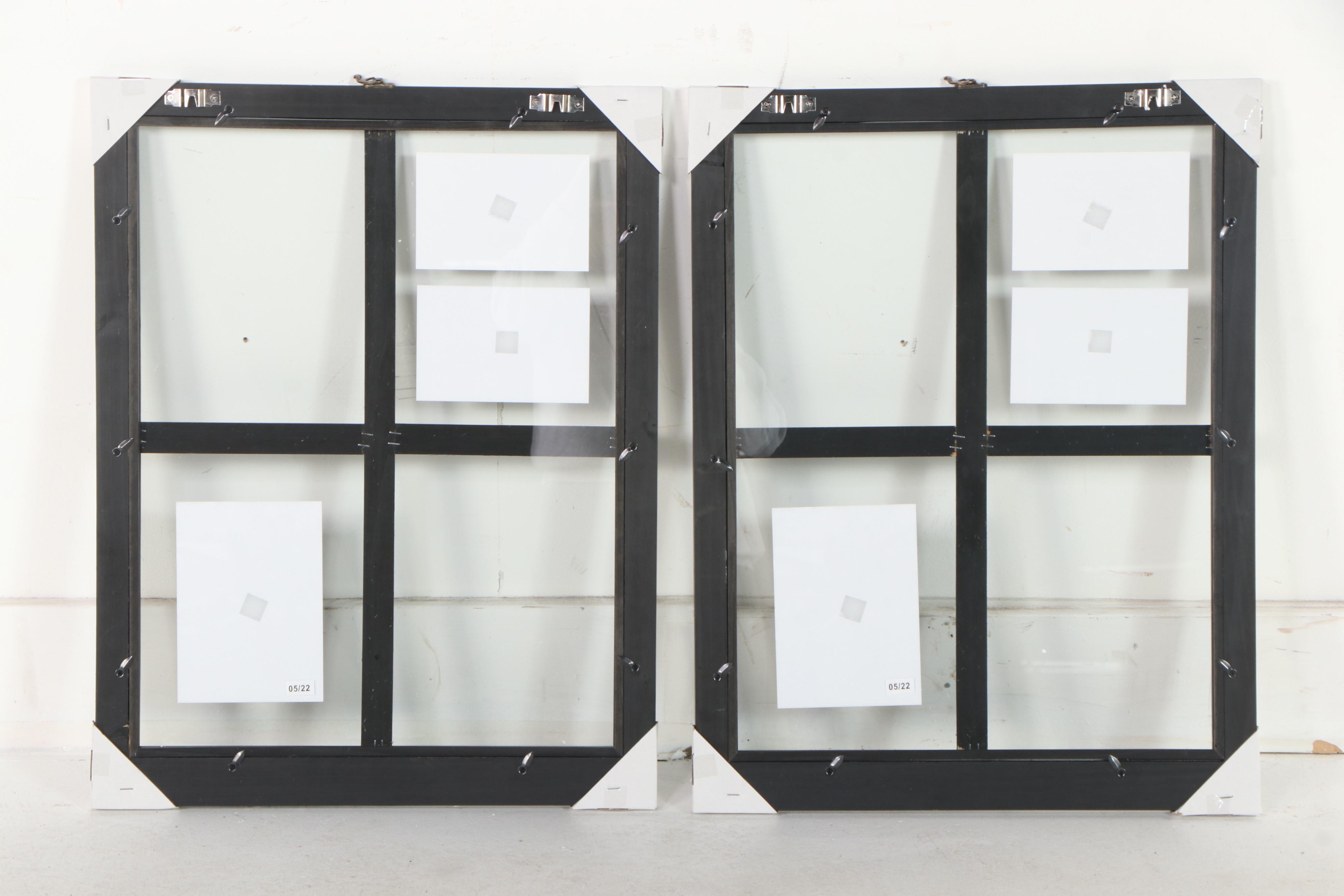 Pair of Four-Frame Open Collage Windowpane Picture Frames | EBTH