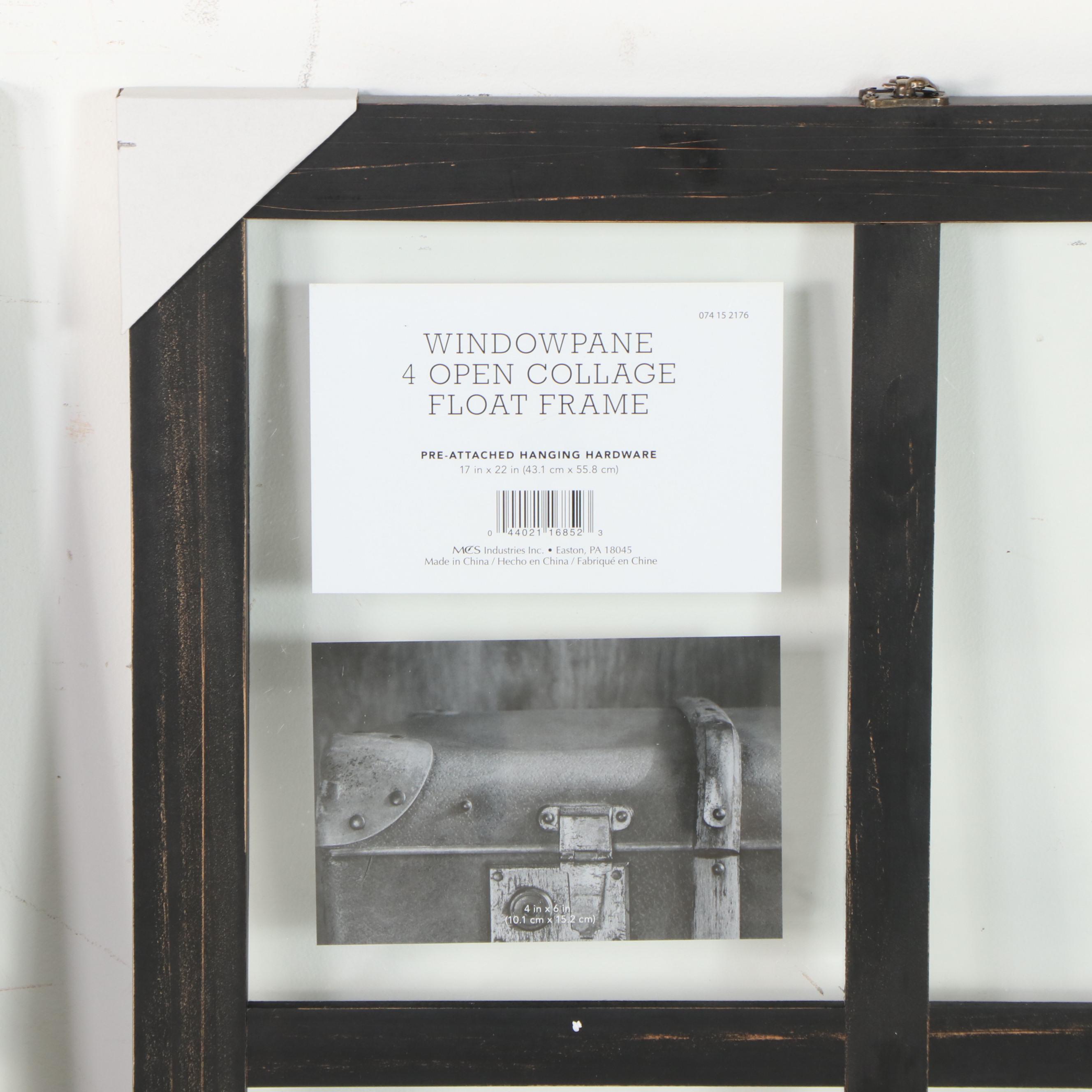 Pair of Four-Frame Open Collage Windowpane Picture Frames | EBTH