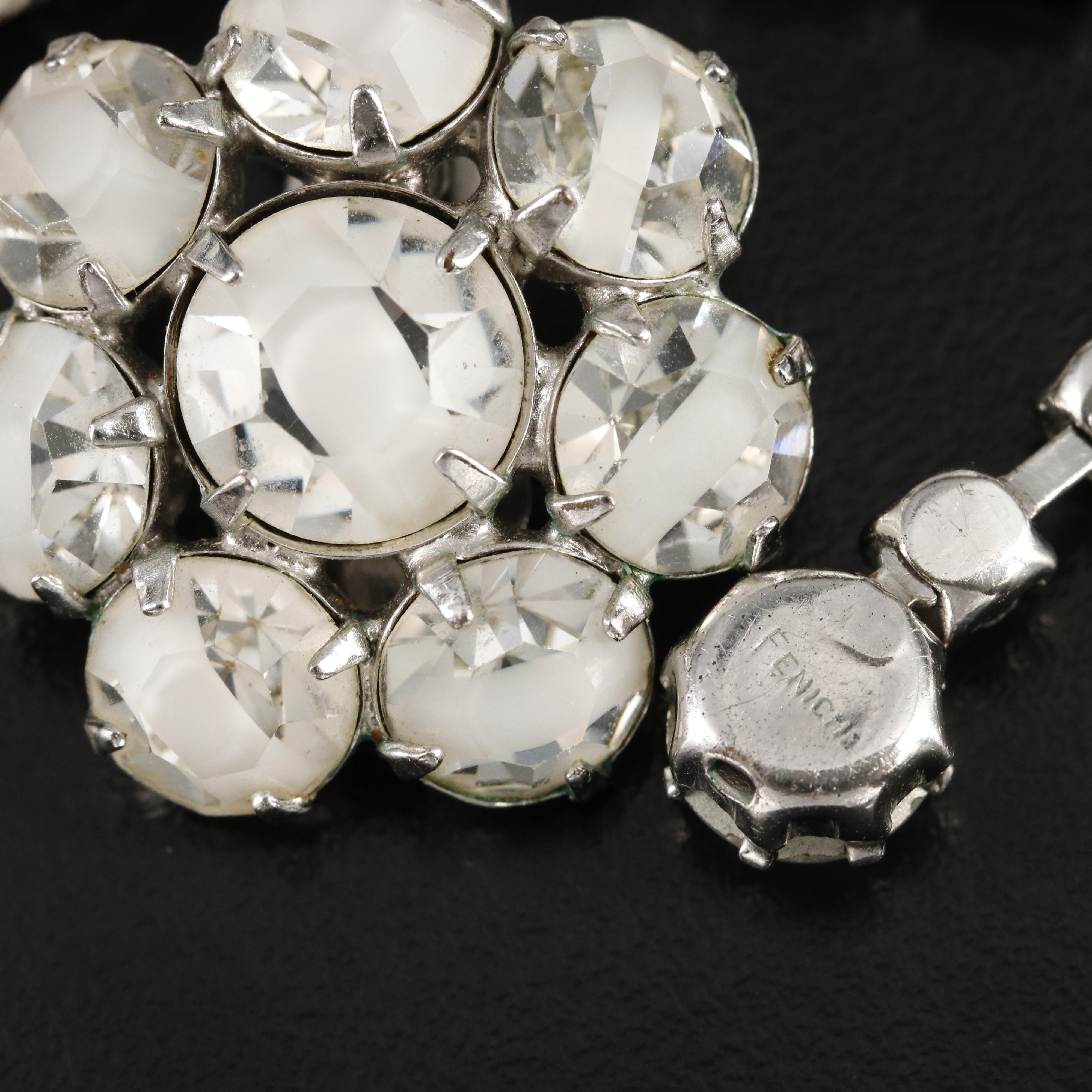 Vintage Fenichel Givré Glass Necklace and Earring Set | EBTH