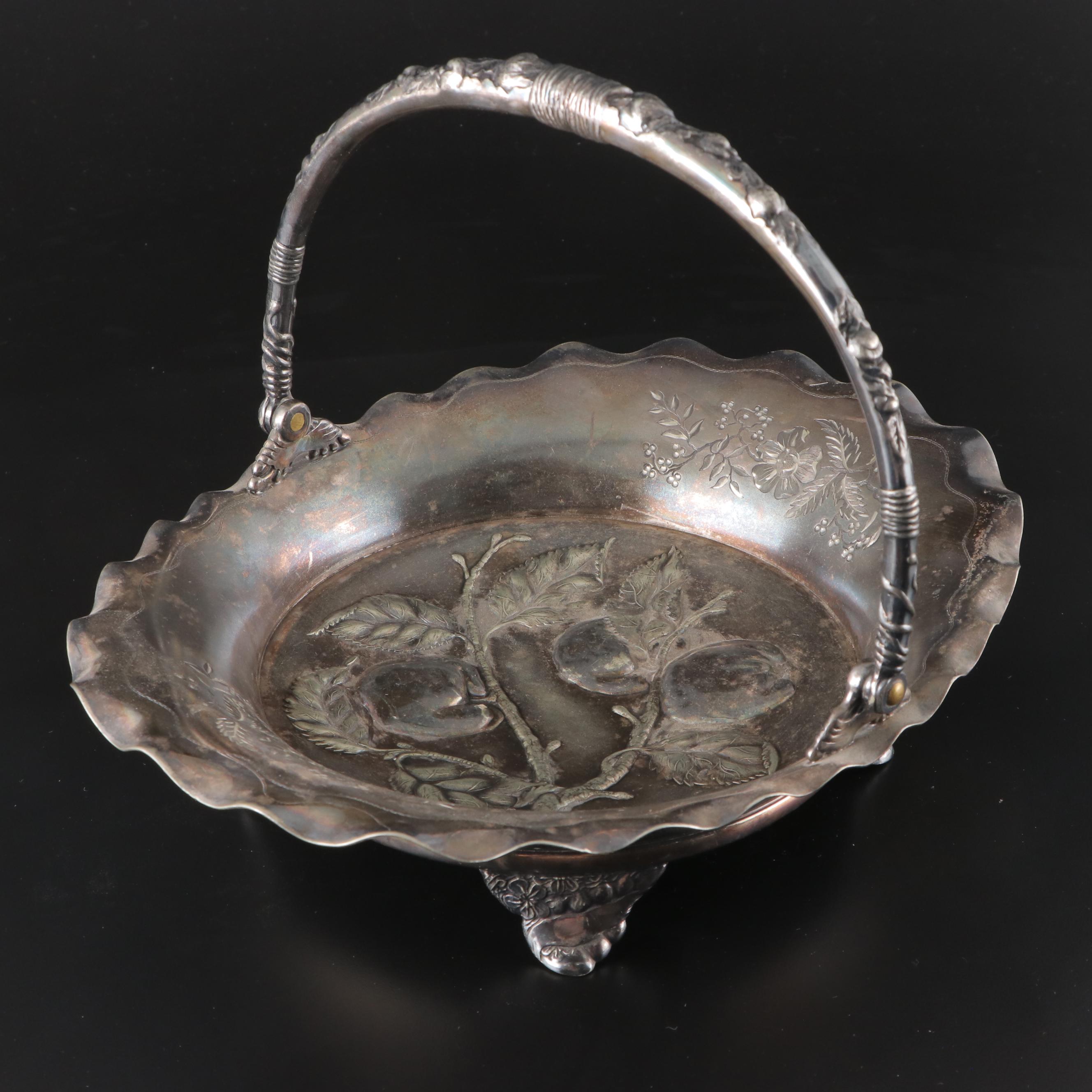 Pairpoint Victorian Repousse Silver Plate Cake Basket, Sugar and ...