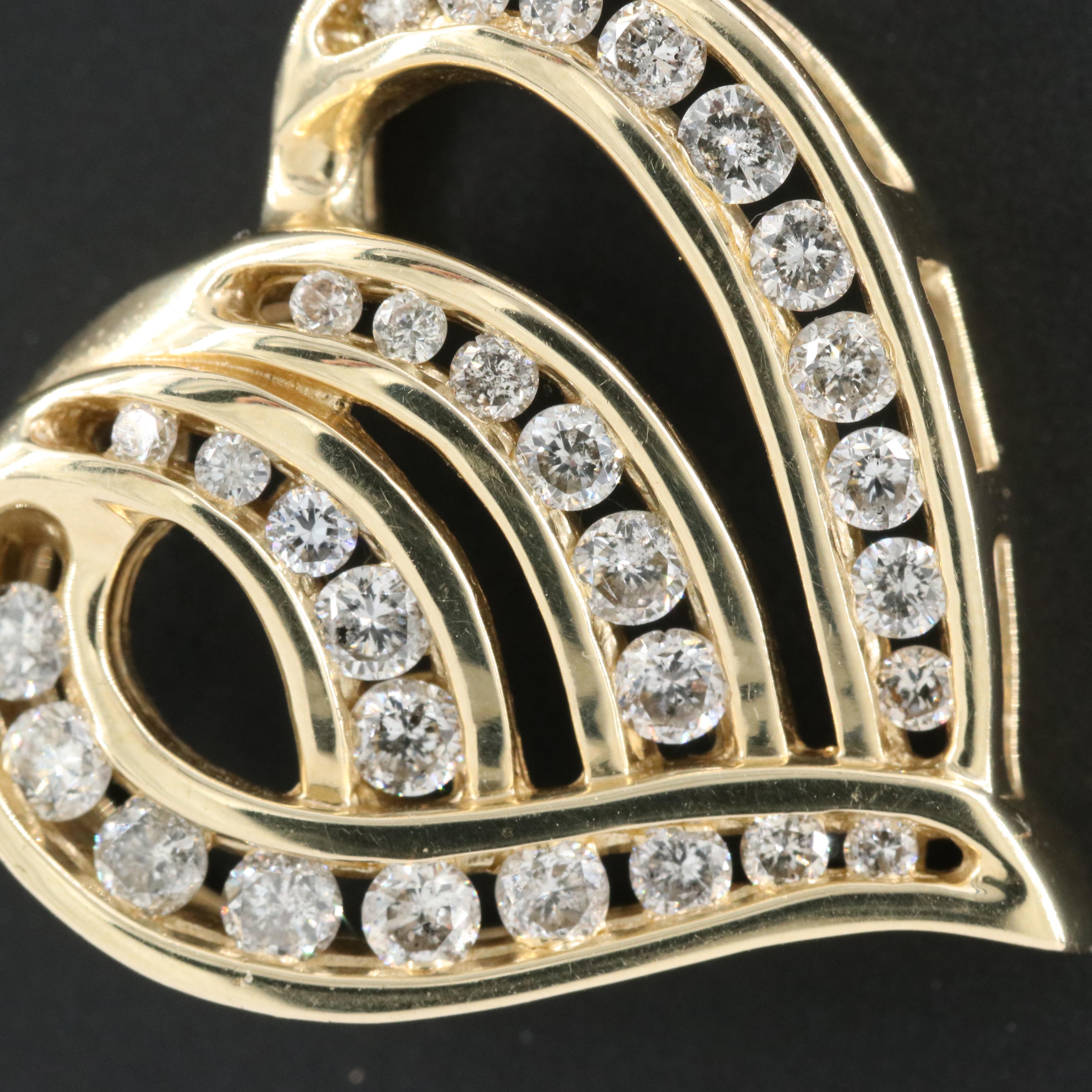 14K Diamond Heart Pendant | EBTH