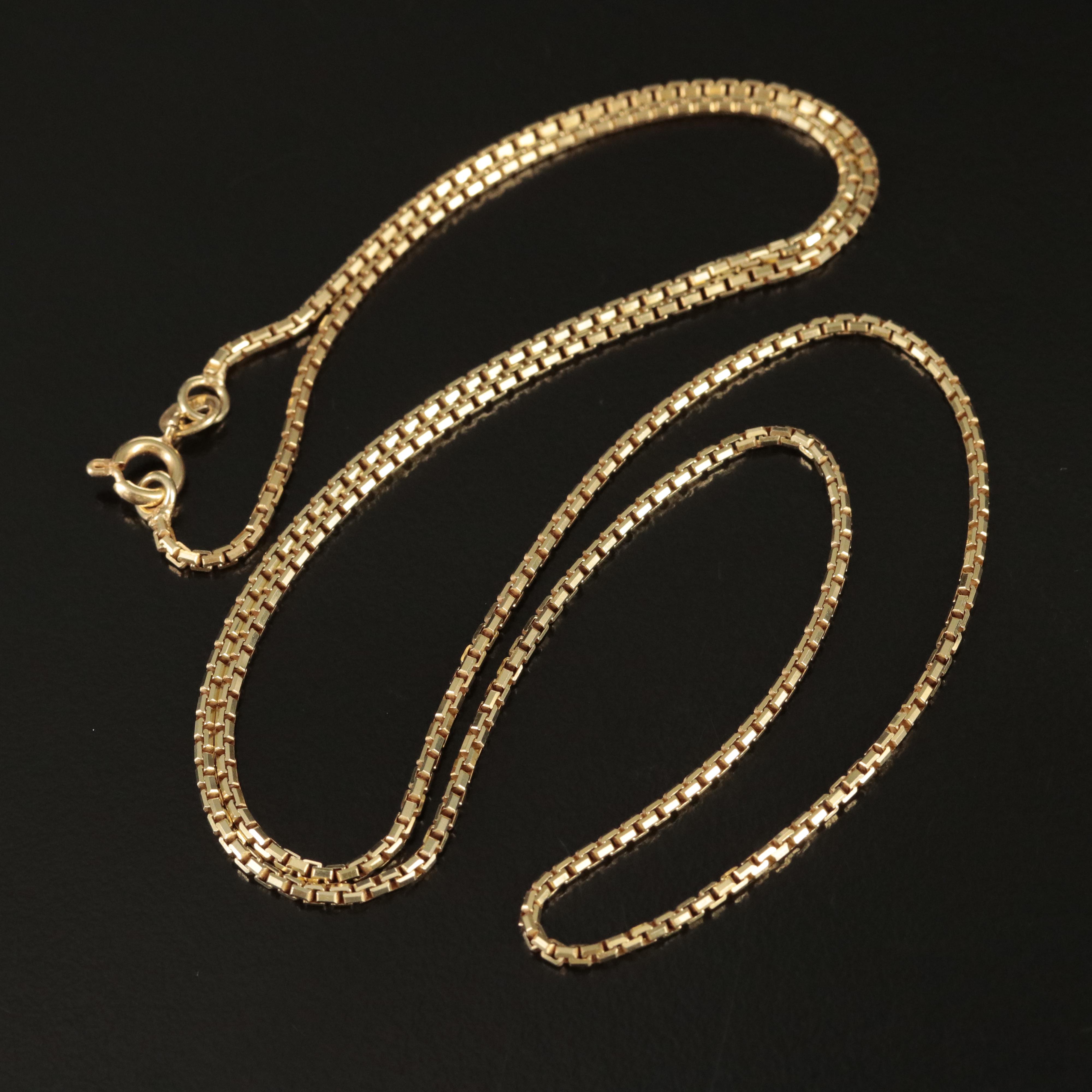 Italian 14K Boston Chain Necklace | EBTH