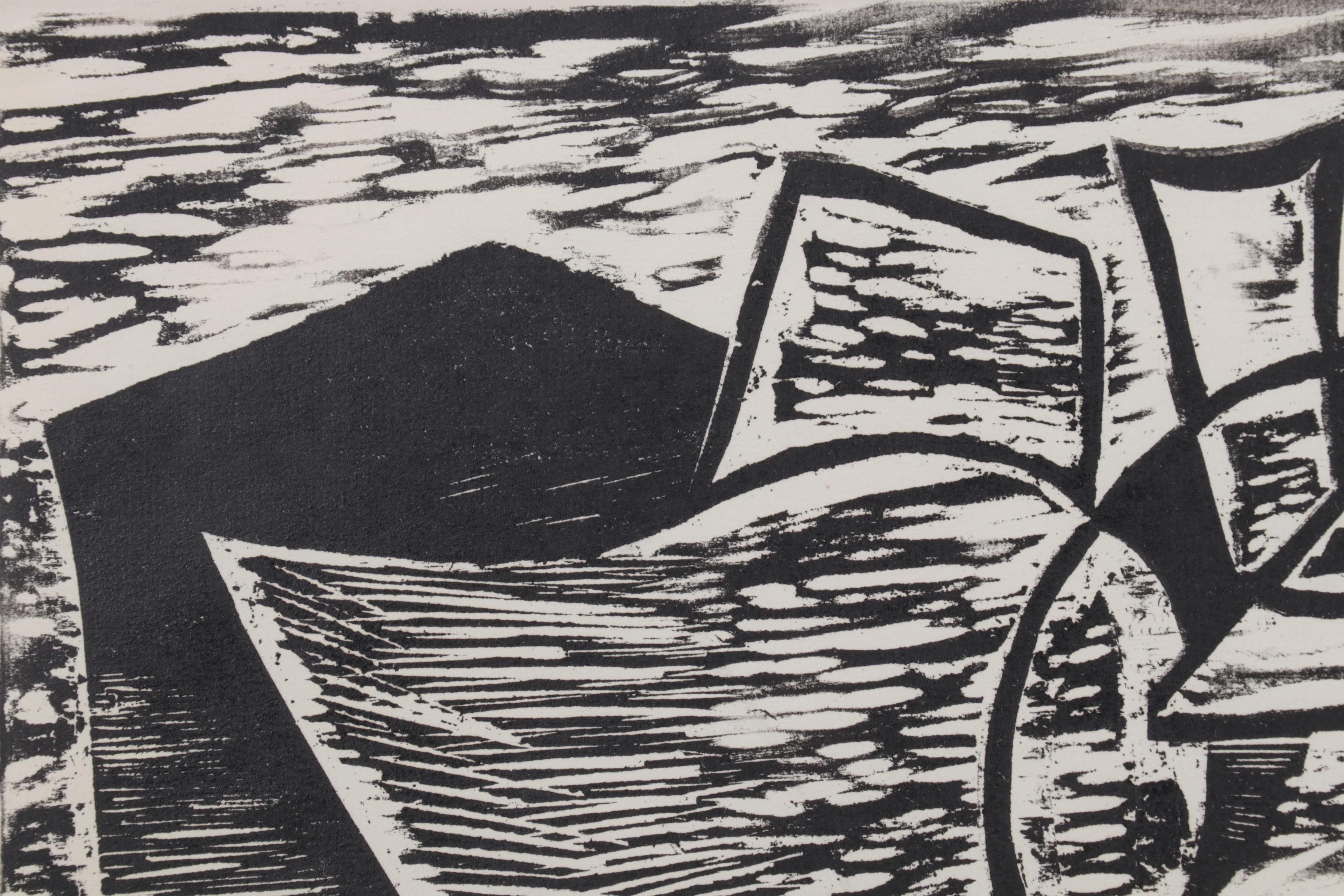 Sidney Chafetz Still Life Woodcut "Objects," 1951 | EBTH