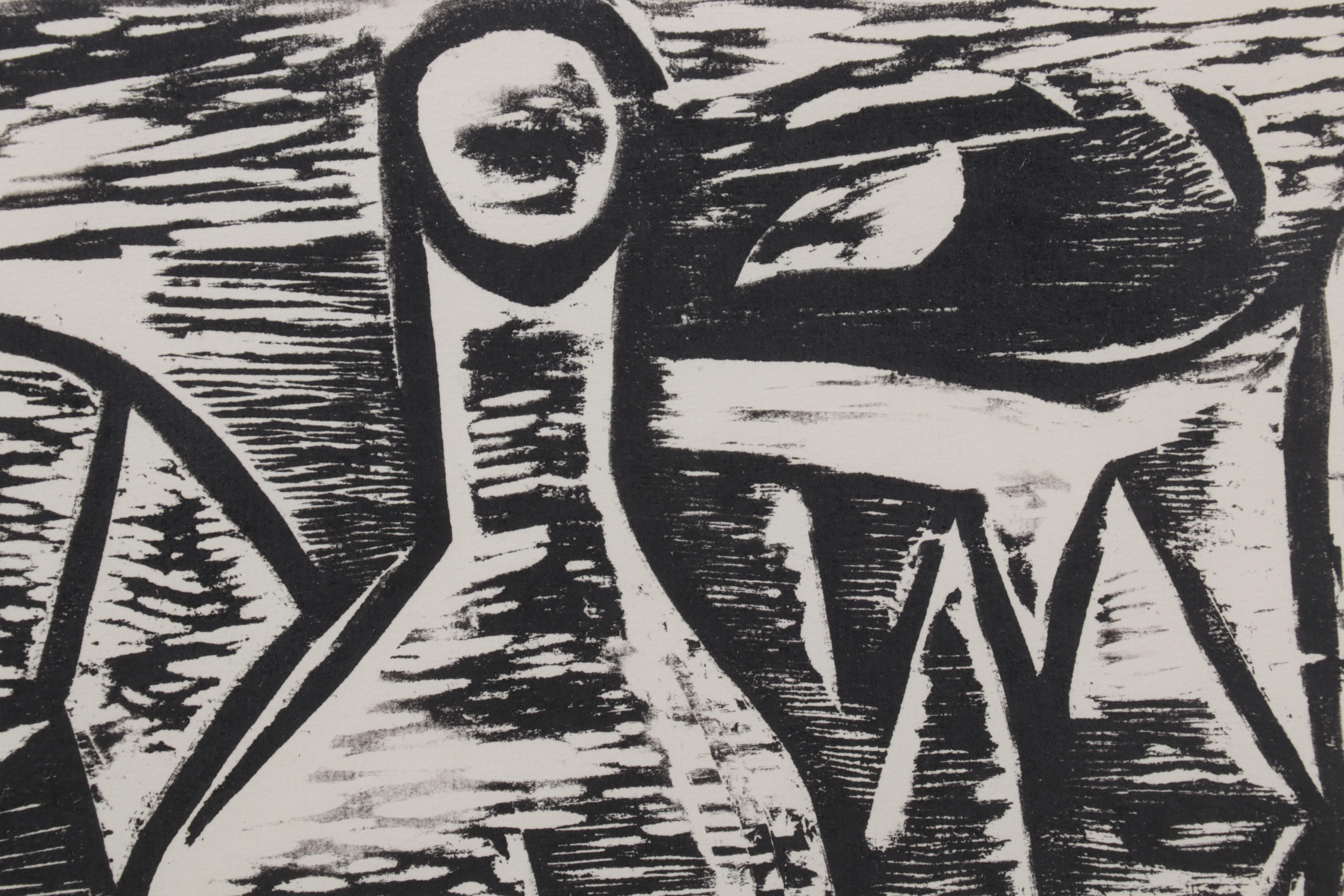 Sidney Chafetz Still Life Woodcut "Objects," 1951 | EBTH