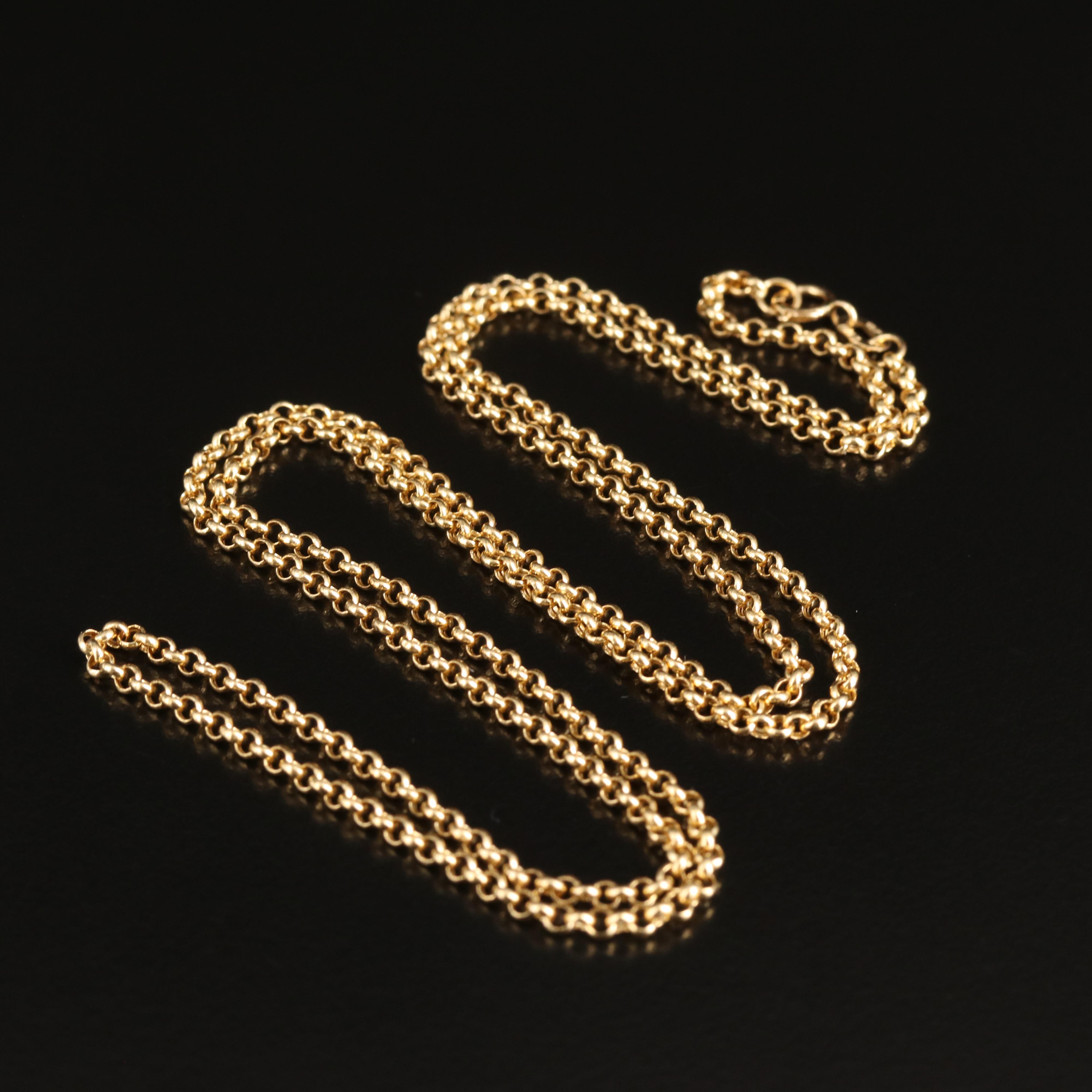 Italian 18K Rolo Chain Necklace | EBTH