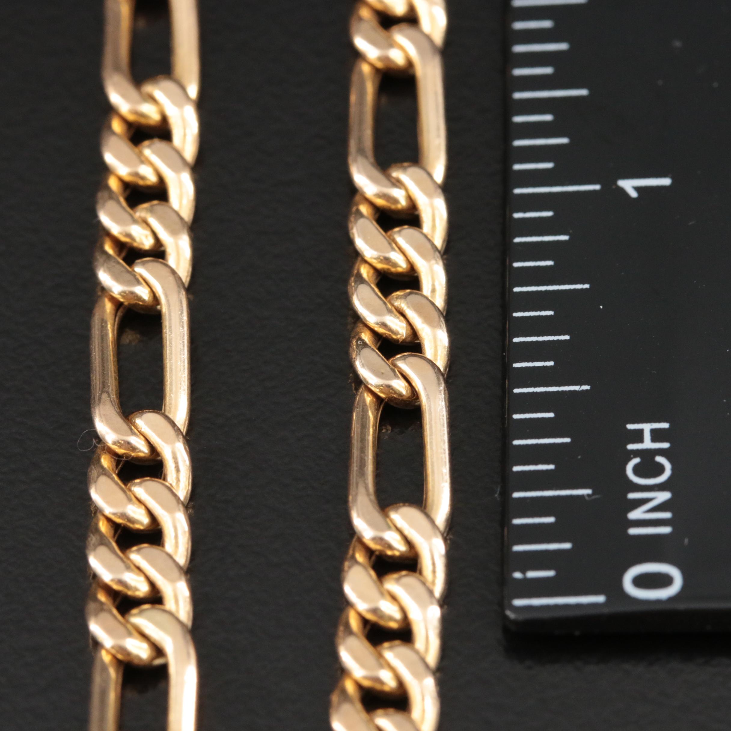 14K Figaro Chain Necklace | EBTH