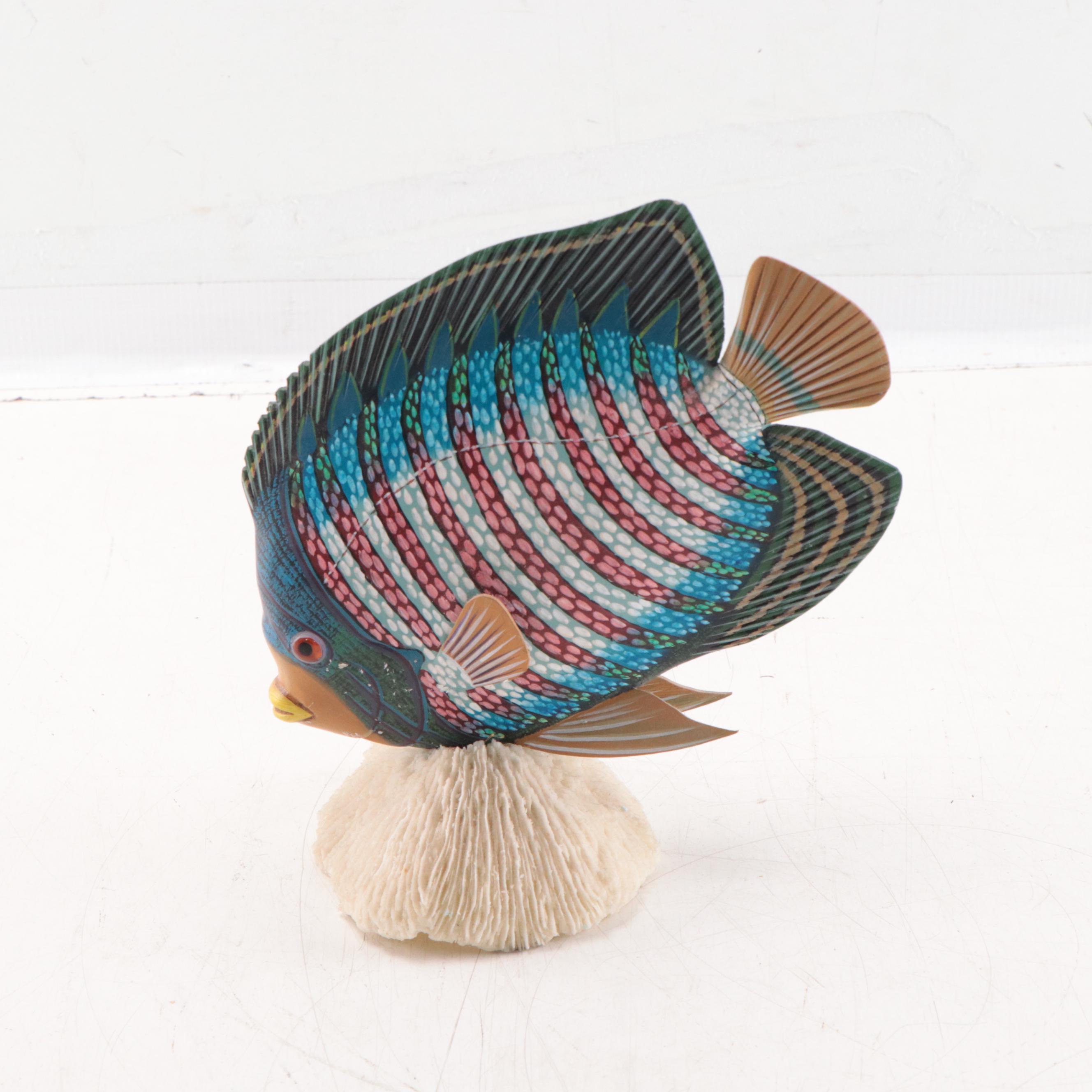 Nature Crafts Hand-Painted Wooden Angel Fish Figures | EBTH