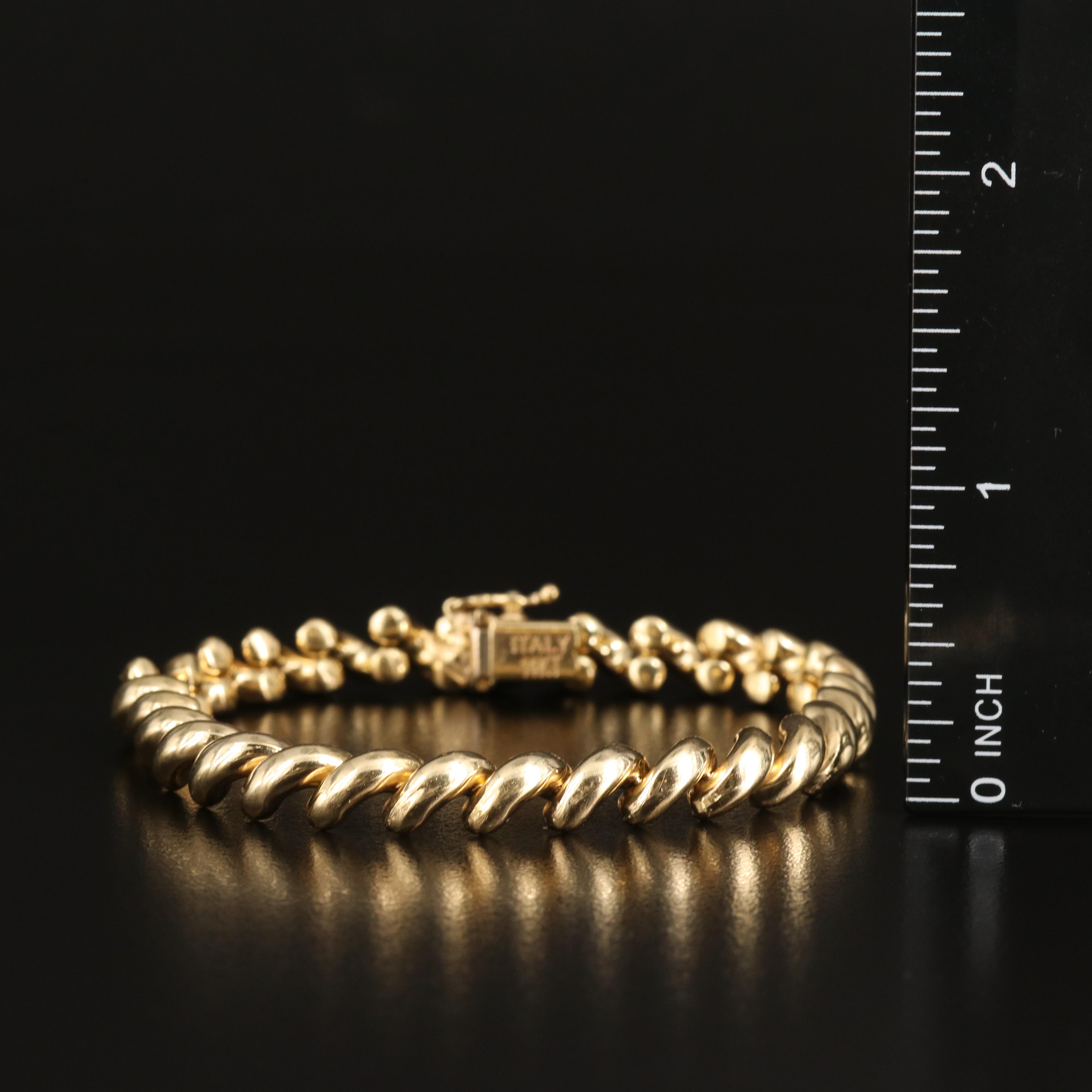 Italian 14K San Marco Chain Bracelet | EBTH