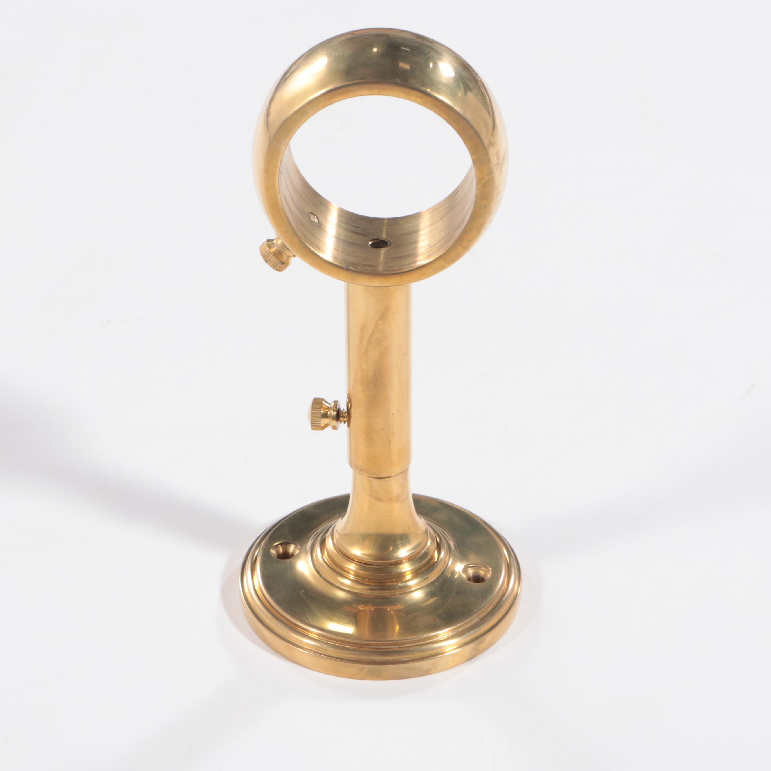 Ralph Lauren Home Mahogany Curtain Rods with Brass Finials and Brackets ...