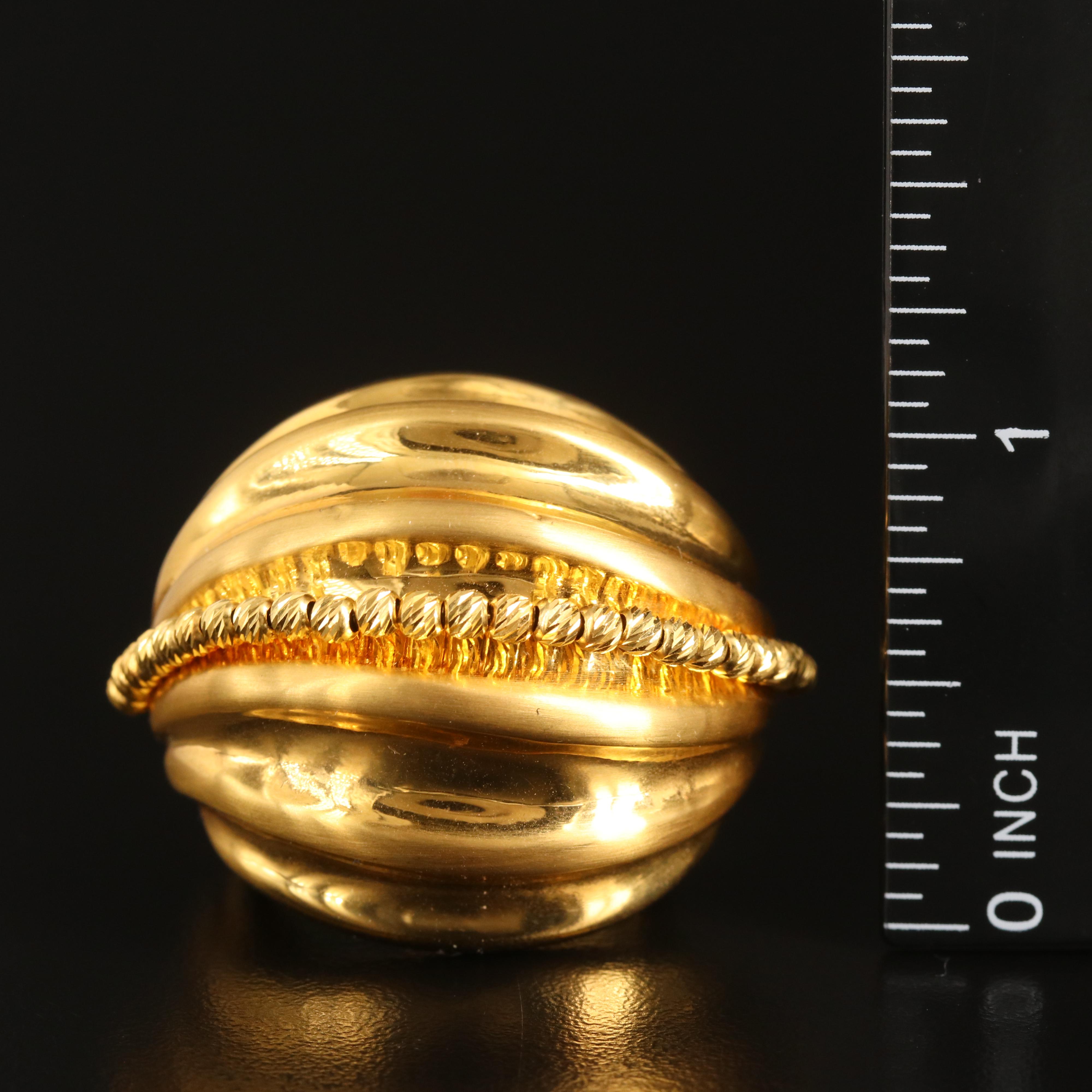 18K Fluted Dome Ring | EBTH
