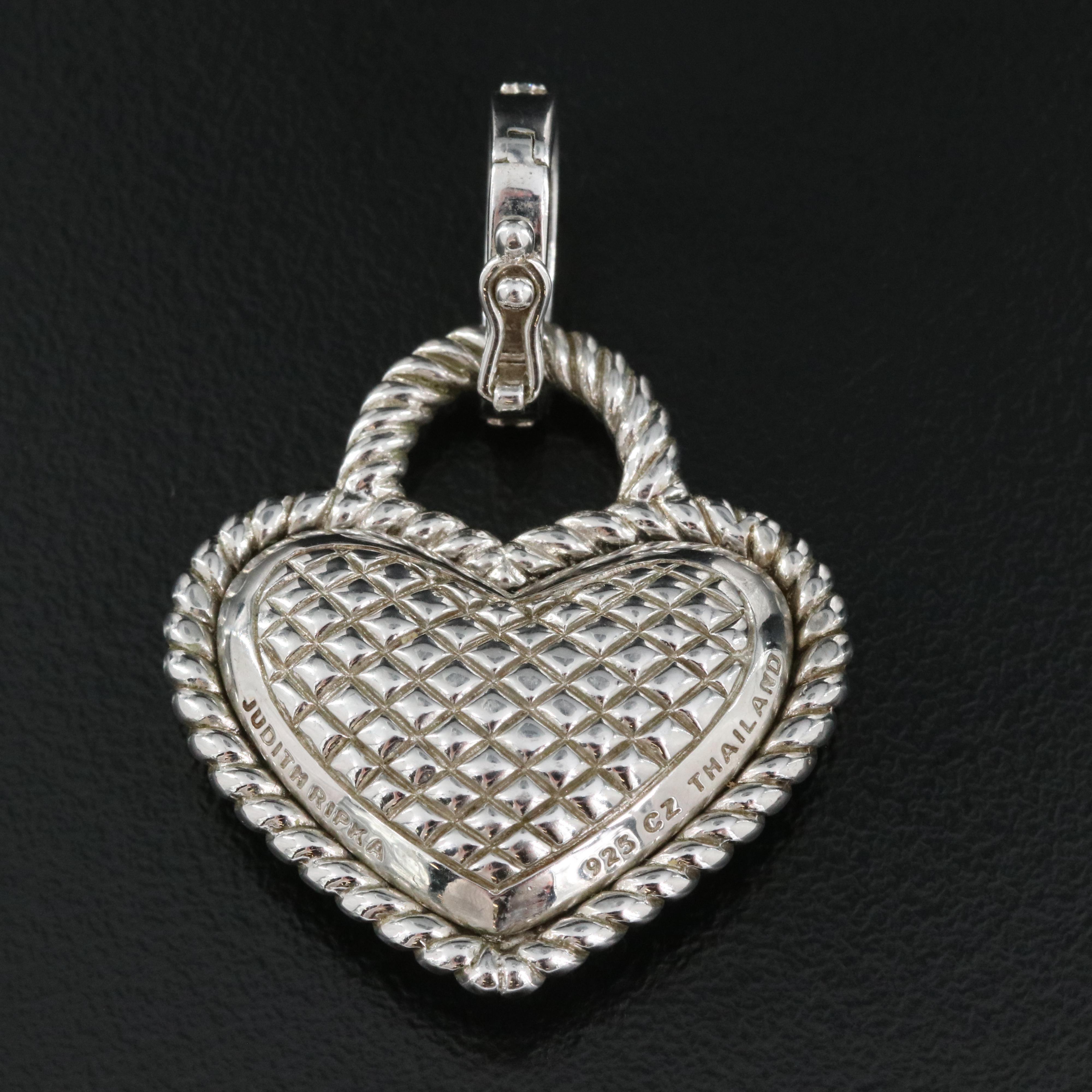 Judith Ripka Sterling Cubic Zirconia Heart Enhancer Pendant | EBTH